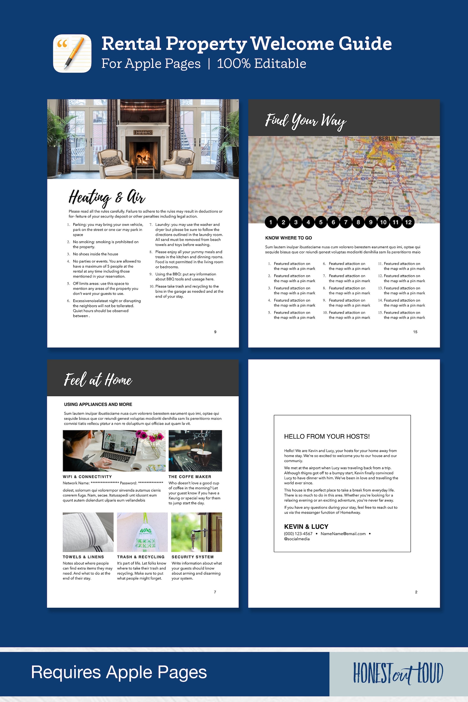 Rental Welcome Guide Template for Airbnb VRBO Hosts | Home Rental ...
