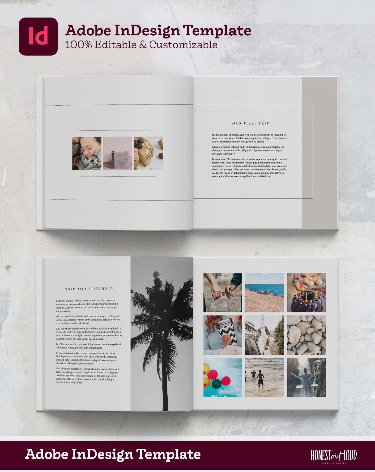 Memory Book Photo Template - DIY 10x10 Editable Keepsake Book | Adobe ...