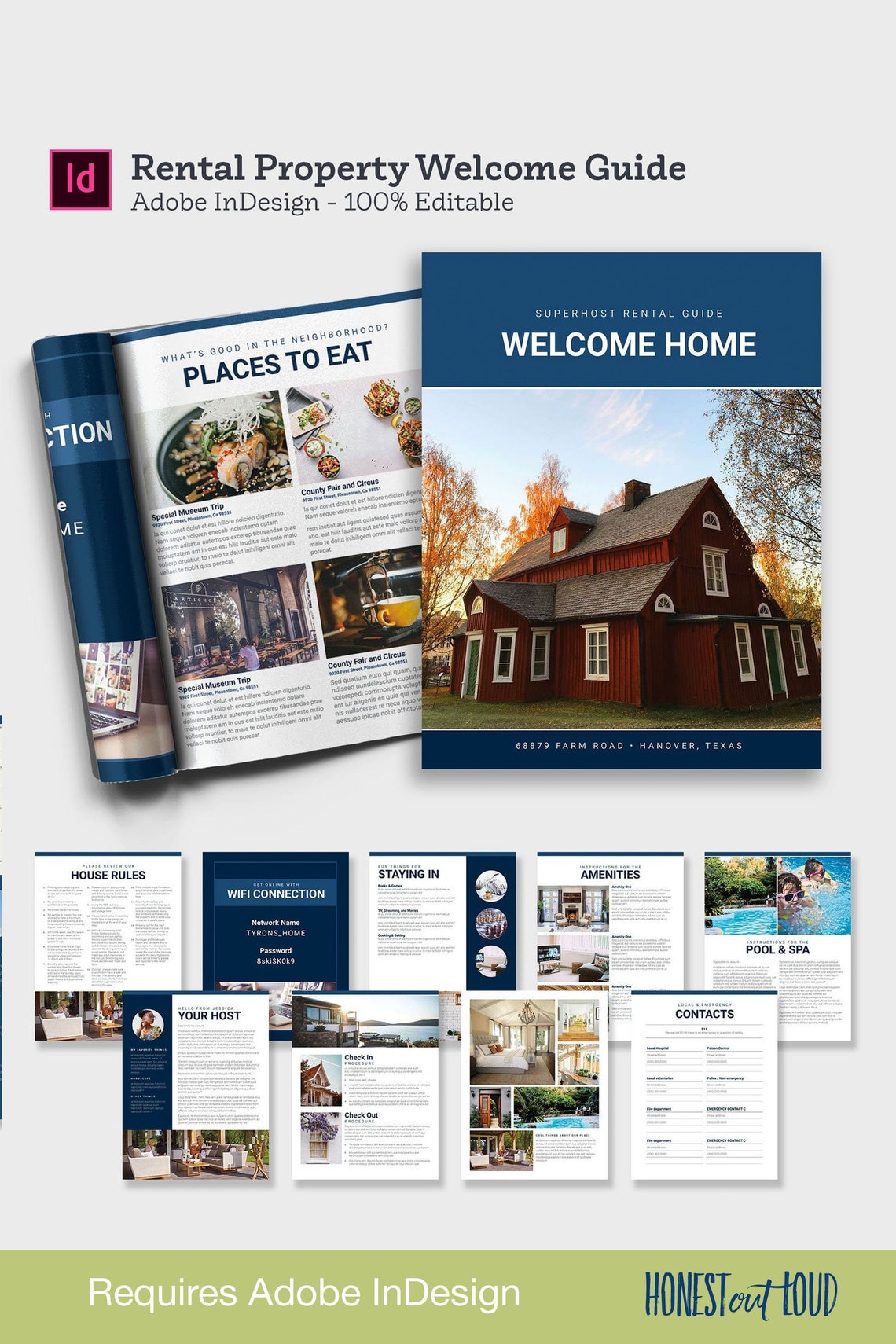 Welcome Guide Template | Home Rental Manual Airbnb VRBO Hosts | Custom ...