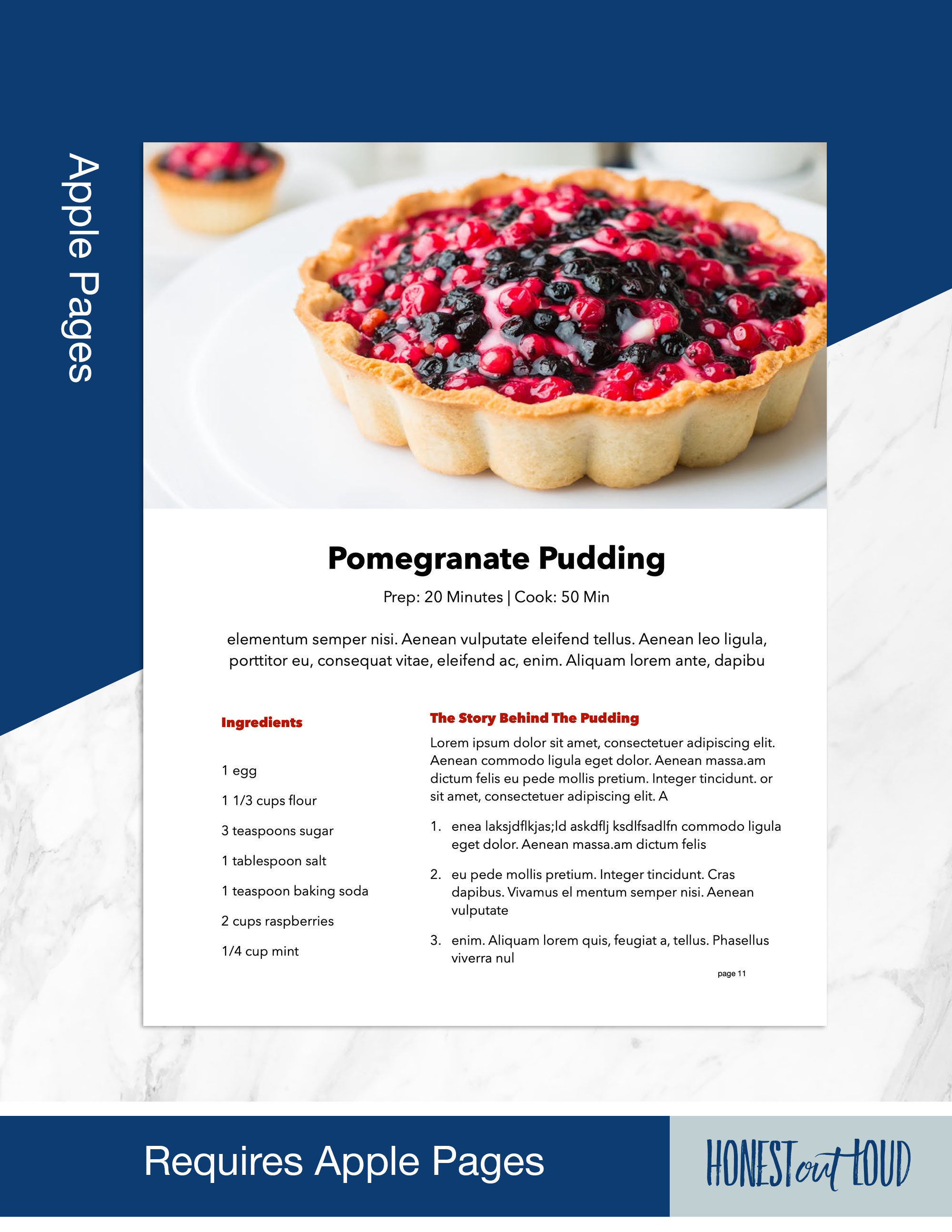 Apple Pages Recipe & Cookbook Template Printable - US Letter + A4 ...
