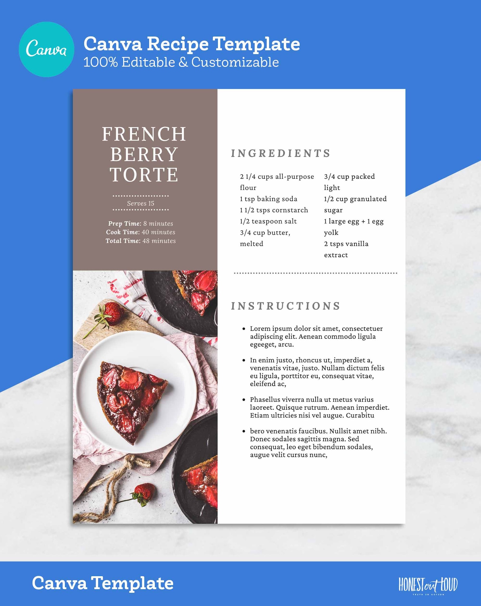 Canva Recipe Book Template and Family Cookbook Template Printable - US ...