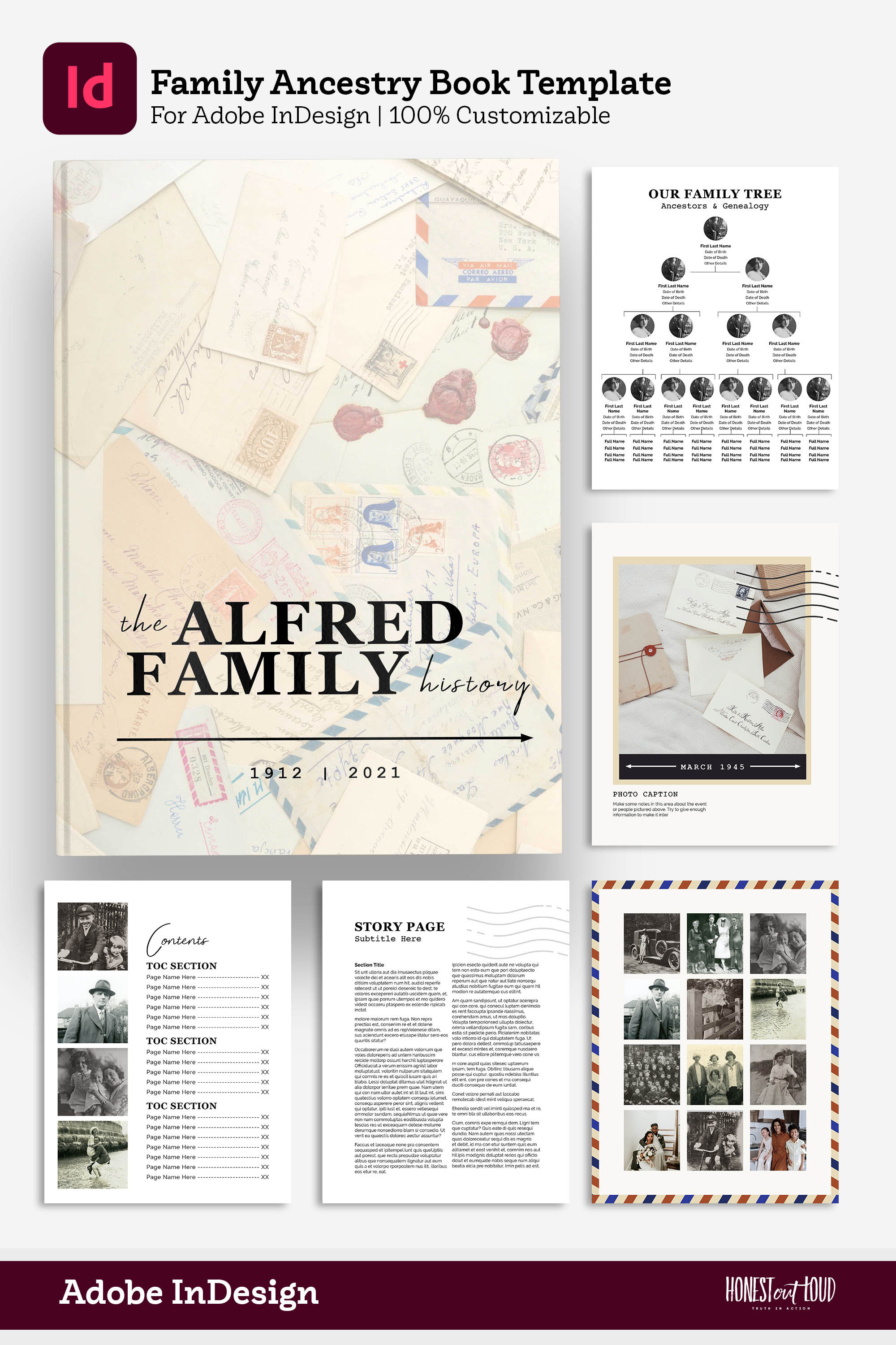 Ancestry Book Template | Family Tree Family History Genealogy Book ...