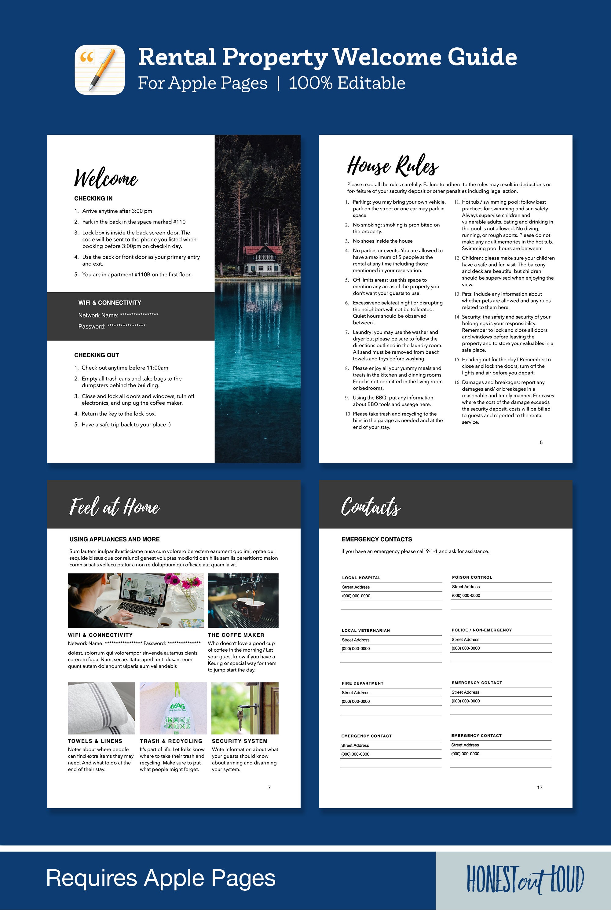 Rental Welcome Guide Template for Airbnb VRBO Hosts | Home Rental ...
