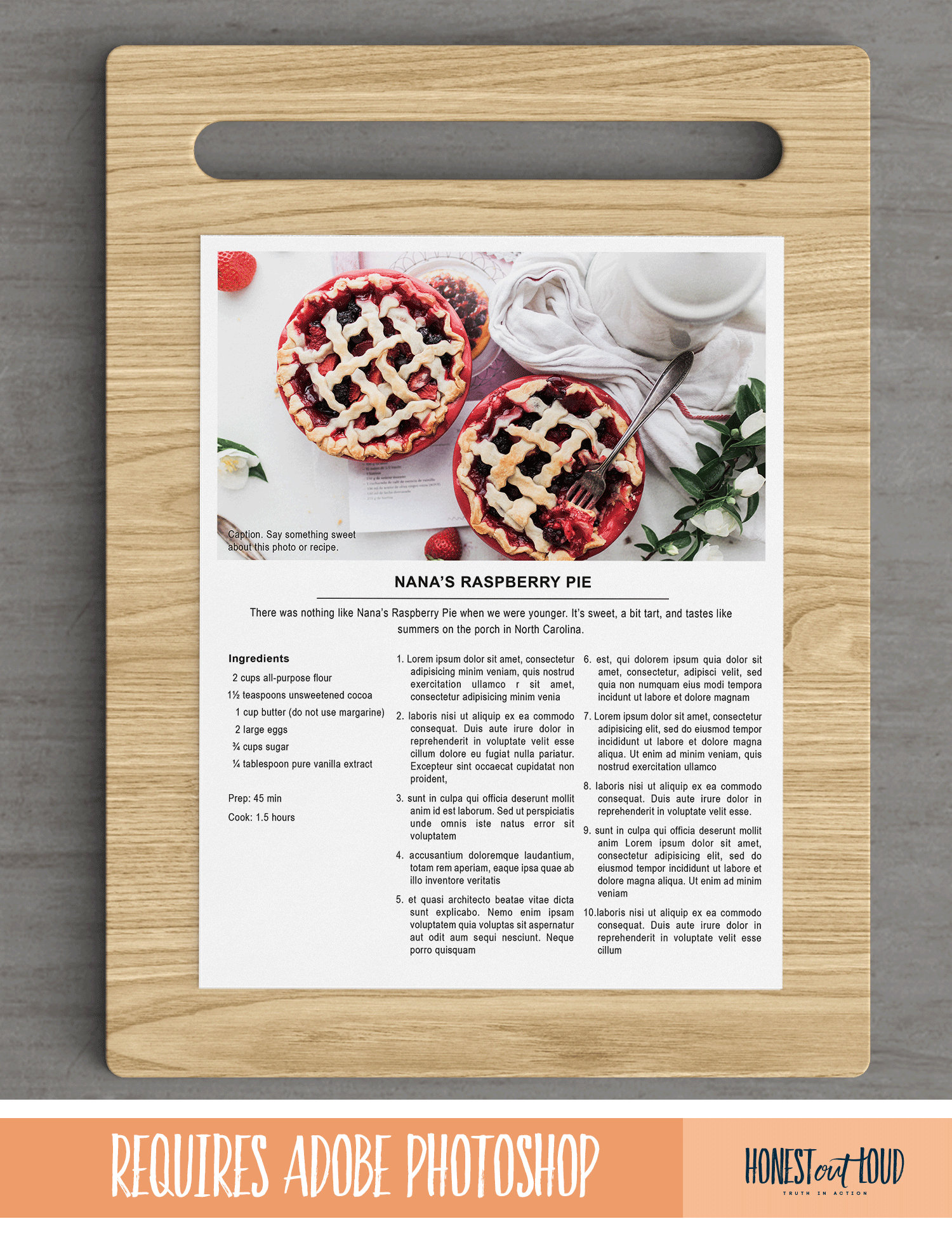 Photoshop Printable Recipe Template US Letter 8.5x11 and A4 - Etsy