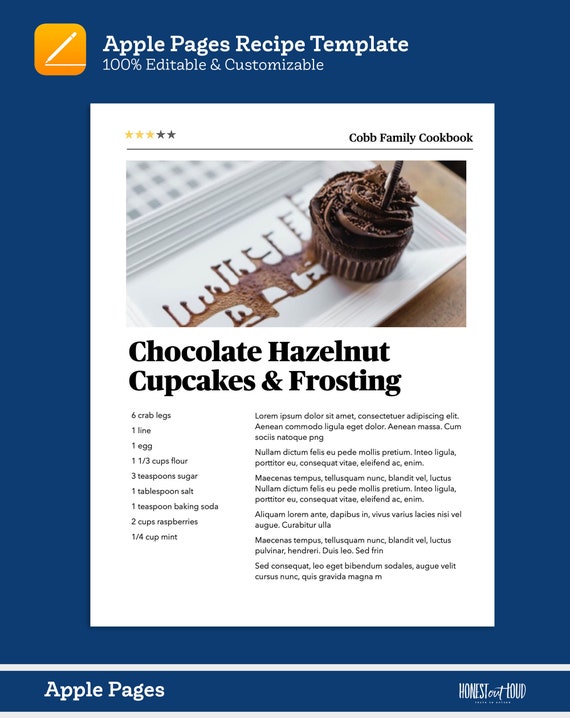 Recipe Template for Apple Pages Letter 8.5x11 | Etsy