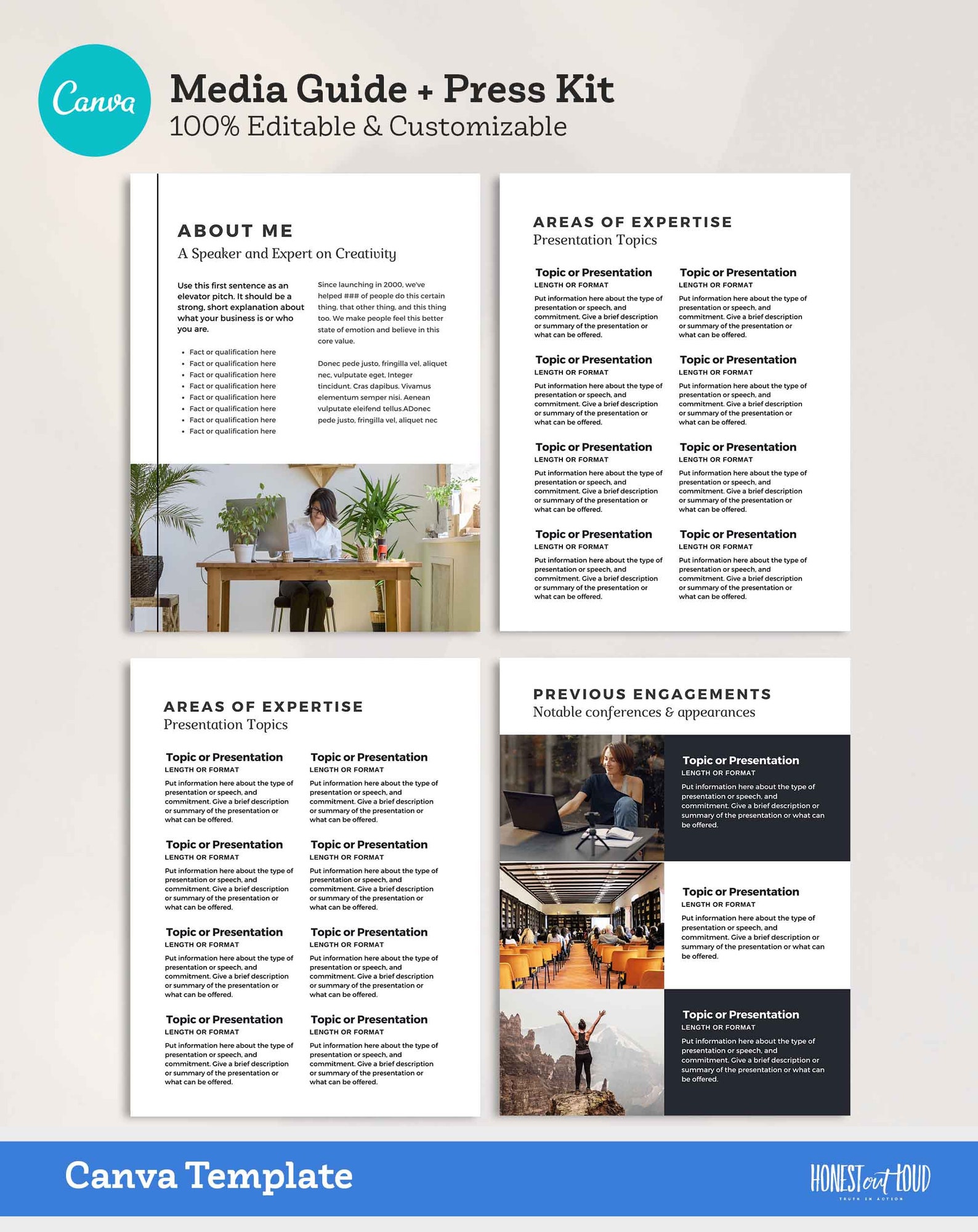 Media Press Kit Template for Influencers, Business Owners, and Public ...