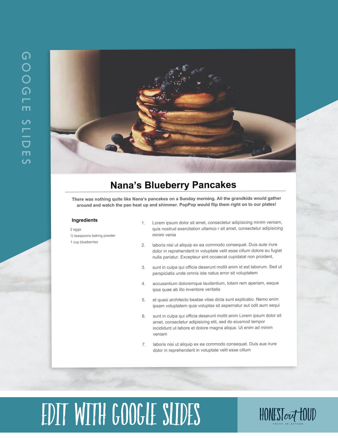 Printable Recipe Template - 8.5x11 Instant Download - Google Slides ...