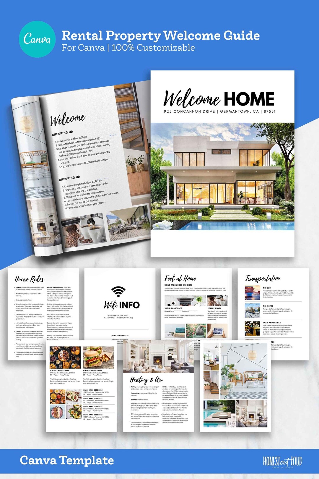 Rental Welcome Guide Template for Airbnb VRBO Hosts | Home Rental ...