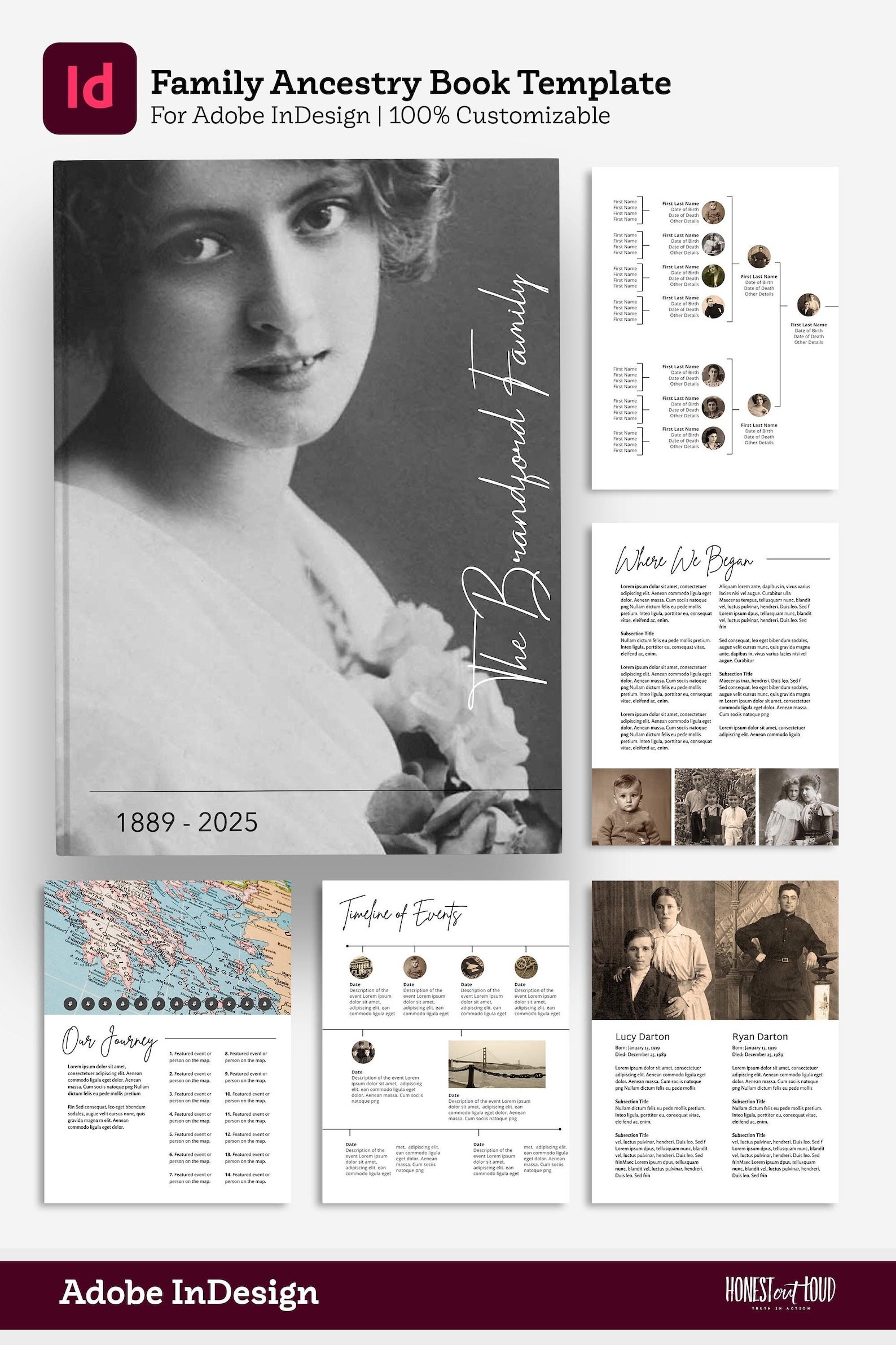 Ancestry Book Template | Family Tree Family History Genealogy Book ...