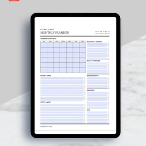 Monthly Planner Printable PDF, Minimalist Style Instant Download - Etsy