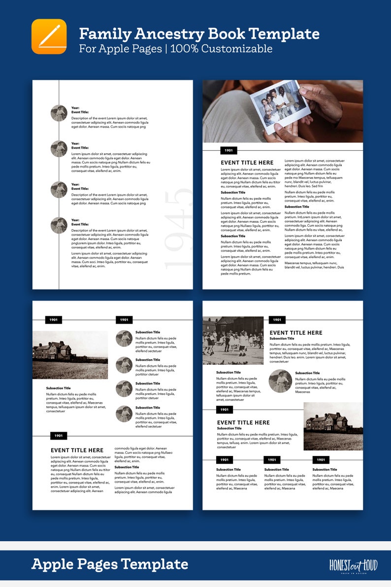 Ancestry Book Template | Family Tree Family History Genealogy Book ...
