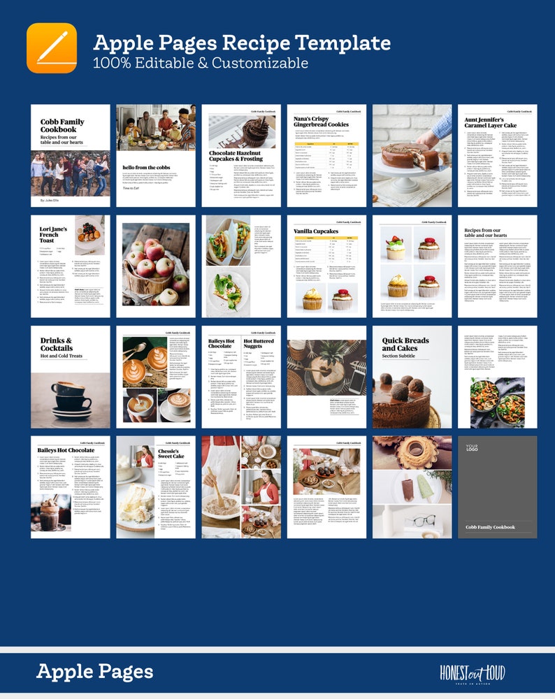 Minimalist Cookbook & Recipe Template for Apple Pages - Etsy