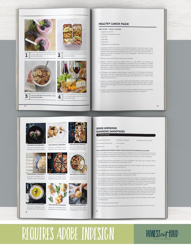 Cookbook Recipe Template for Adobe Indesign Instant Printable Download ...
