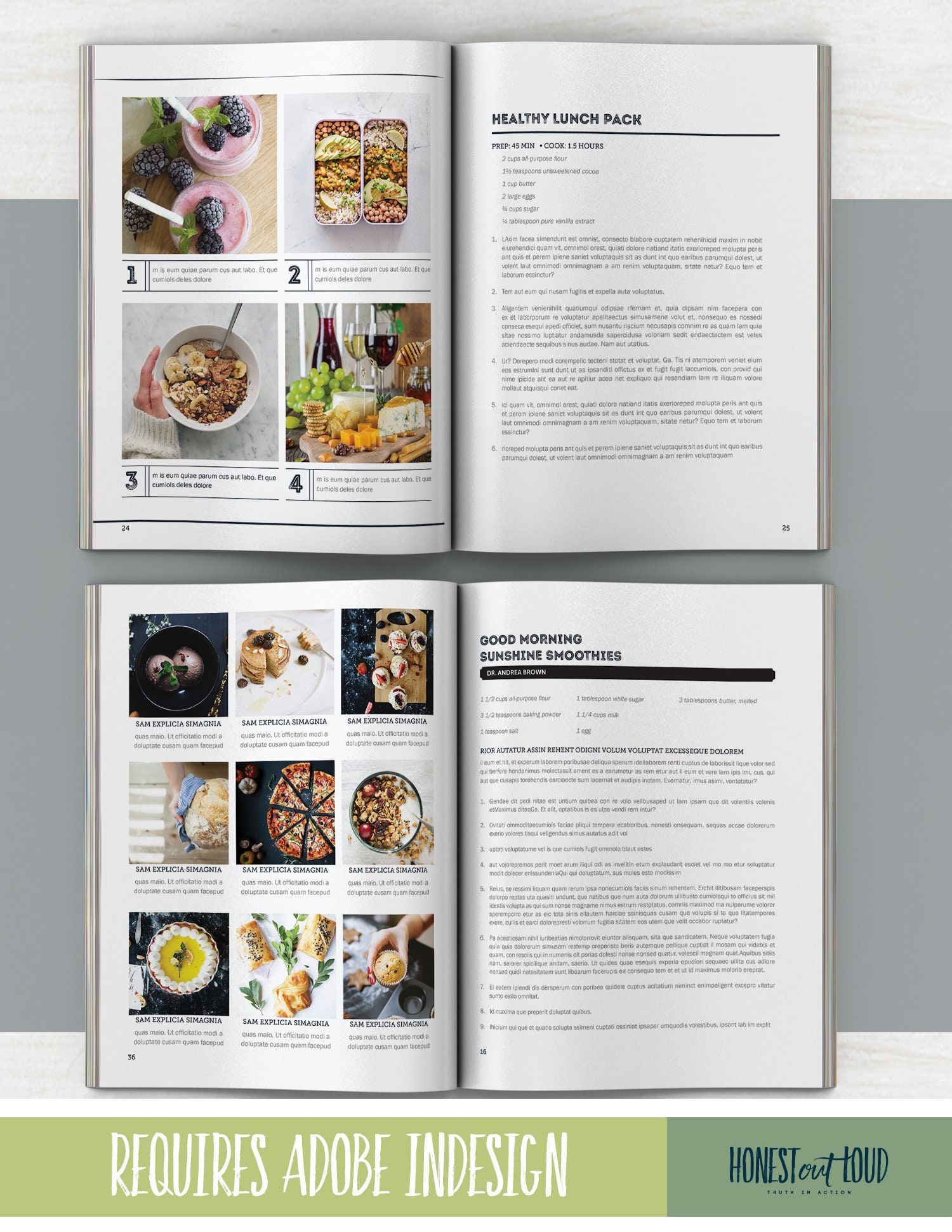 Cookbook Recipe Template for Adobe Indesign | Instant Printable ...