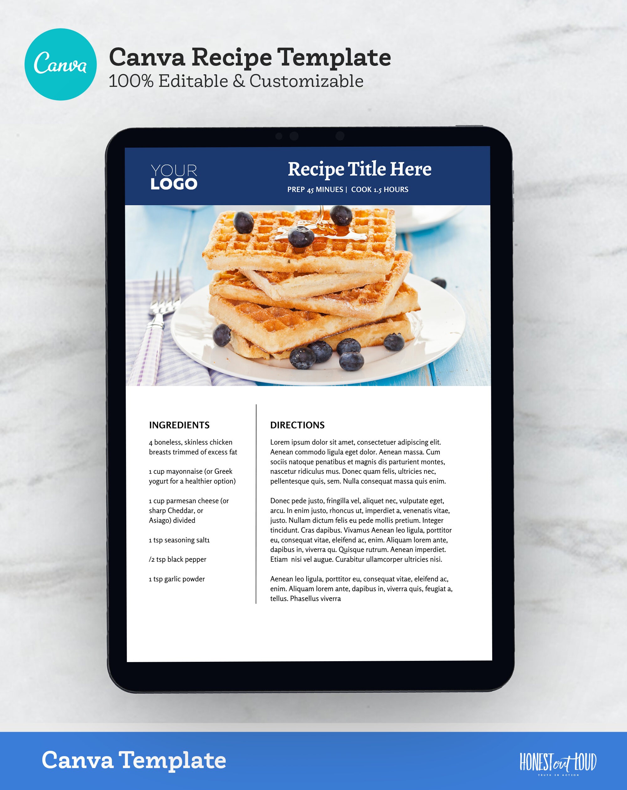 Cookbook and Recipe Template for Canva Instant Printable Download Mac ...