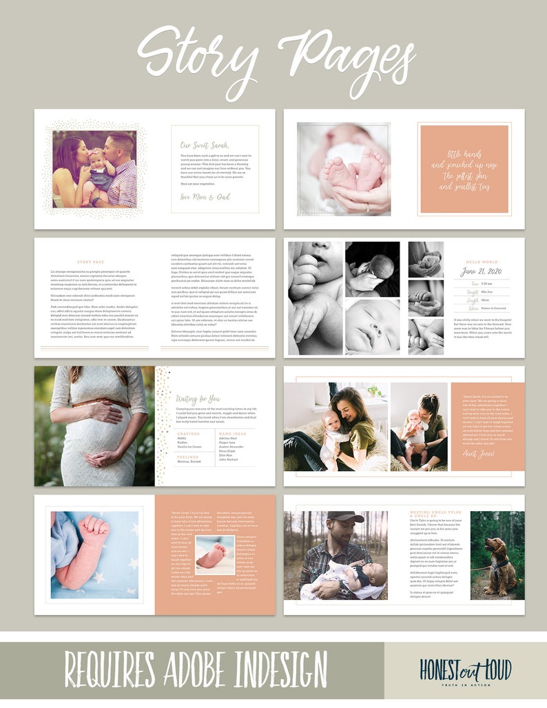 Baby Book Album Template Adobe Indesign | Instant Printable Download ...