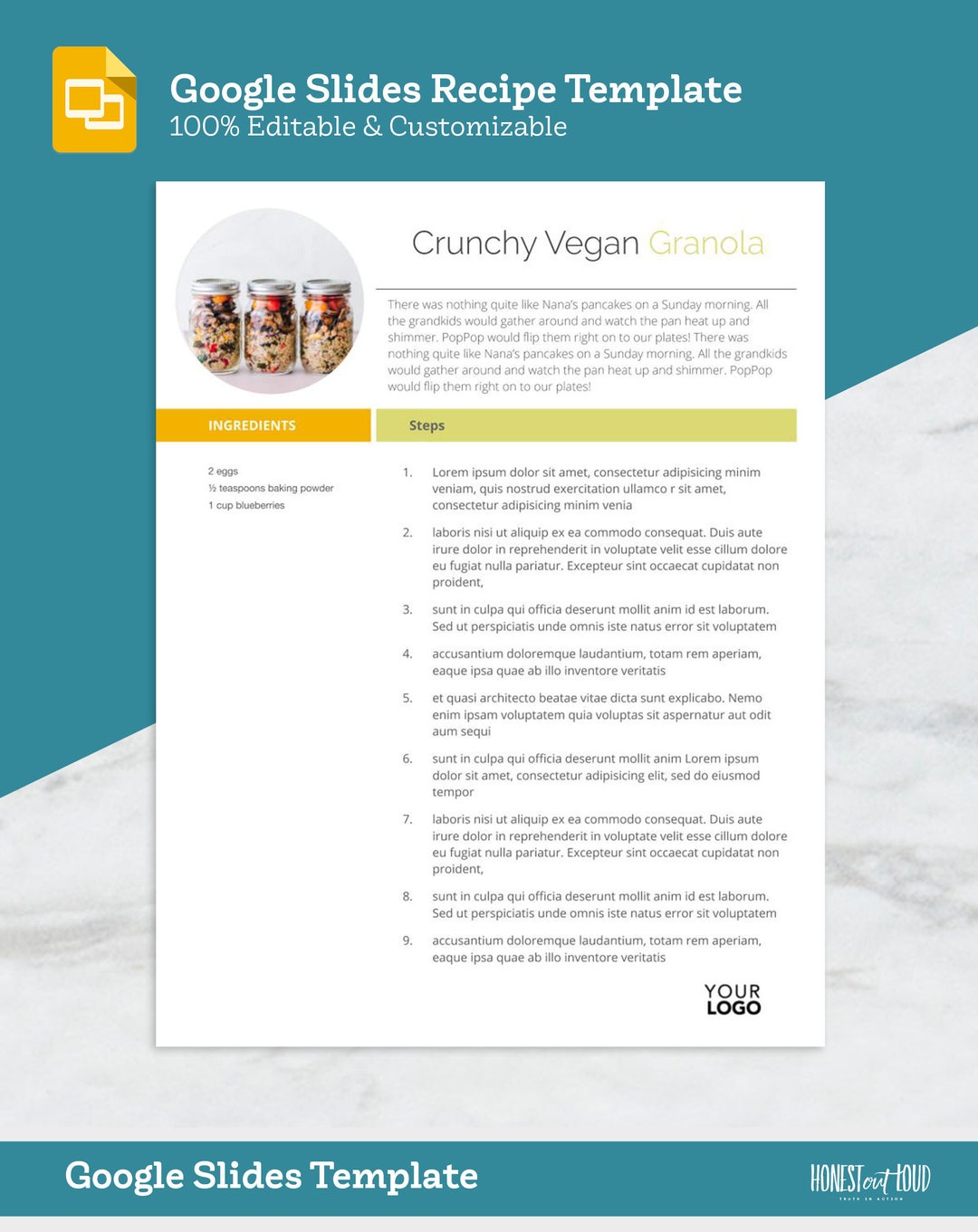 DIY Recipe Cookbook Template Printable | Google Slides | 8.5 X 11 ...