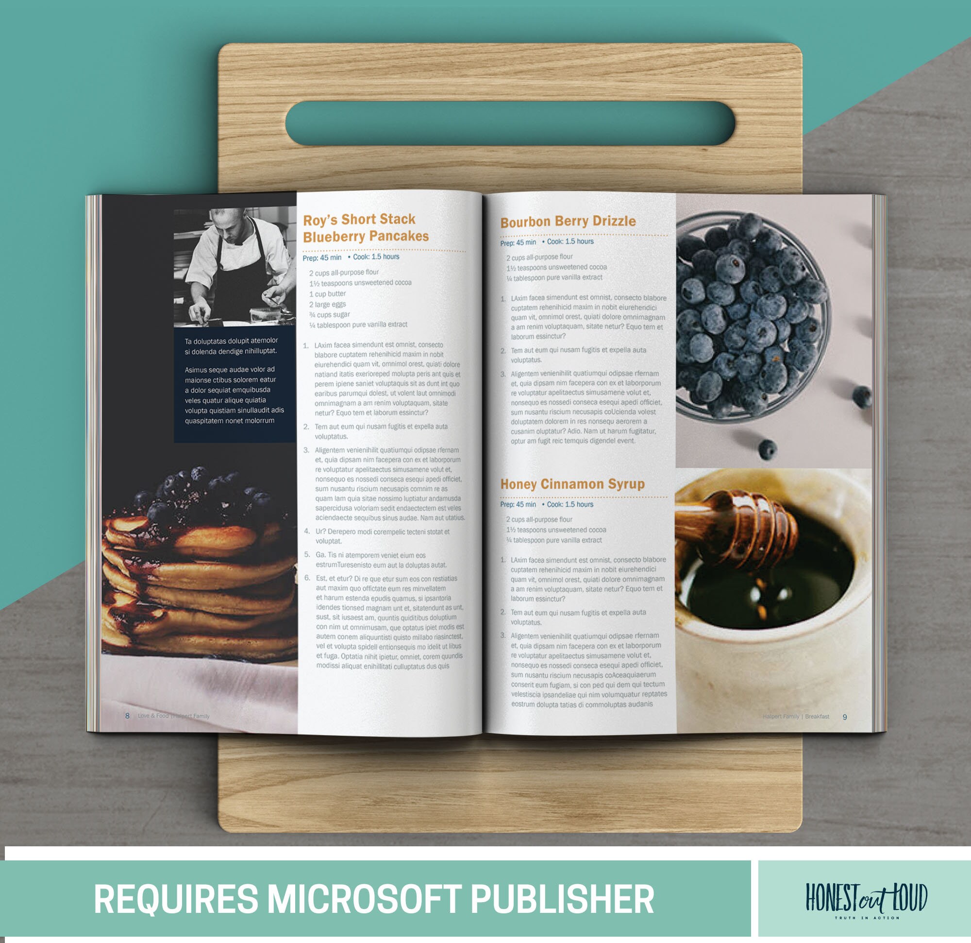 Recipe Cookbook Template for Microsoft Publisher | Instant Printable ...