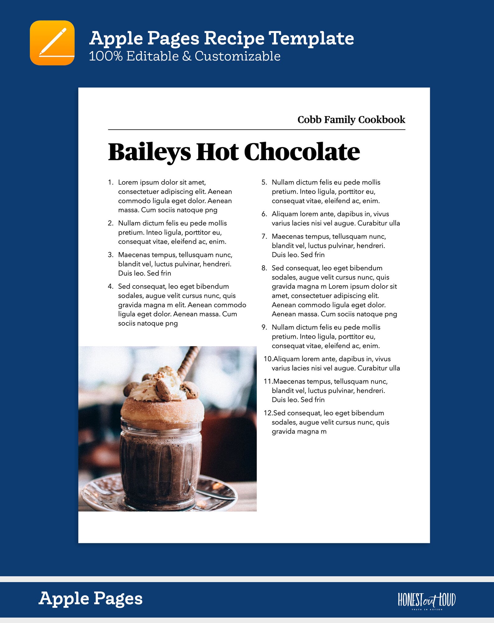 Minimalist Cookbook & Recipe Template for Apple Pages - Etsy