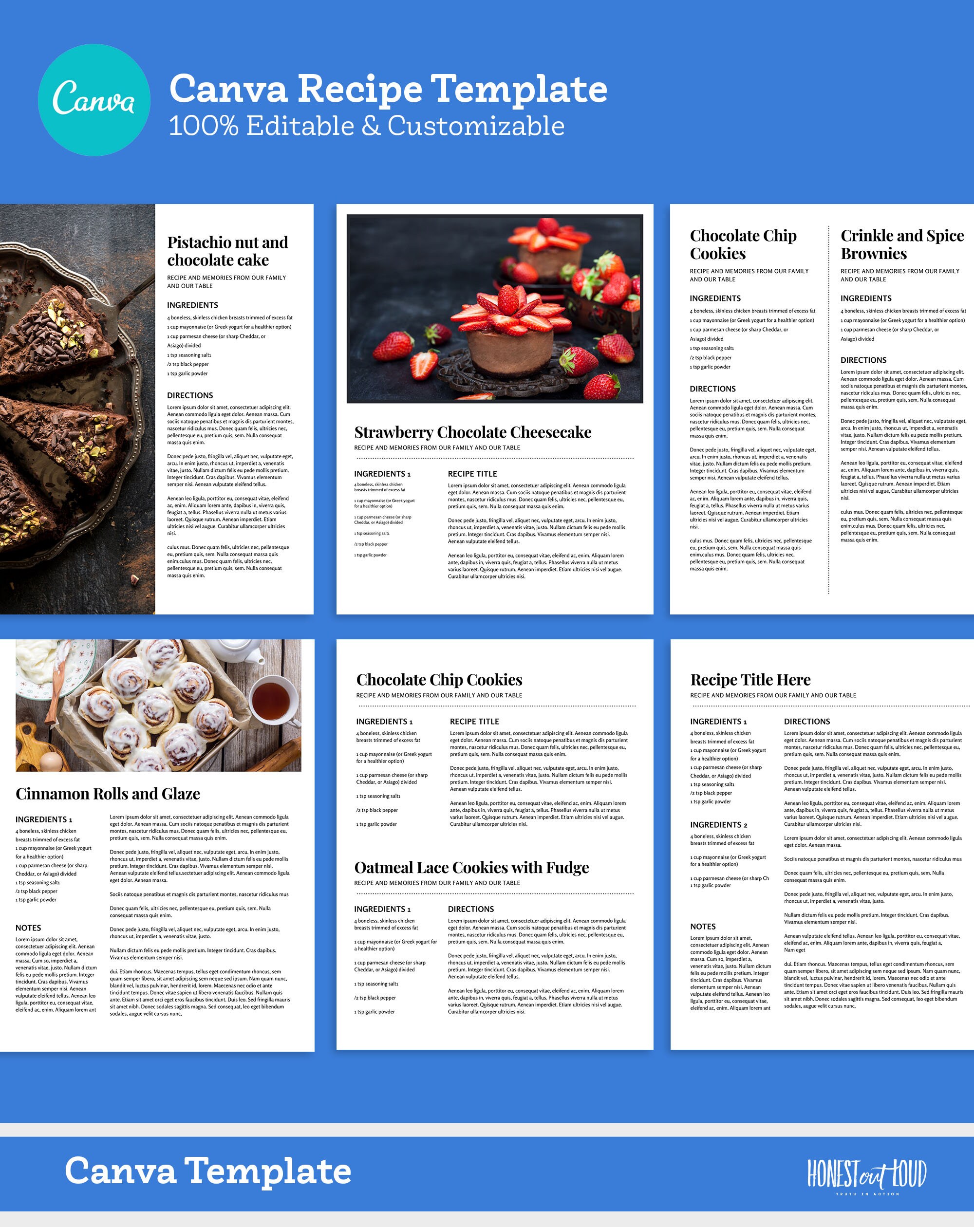Canva Cookbook Recipe Template - Etsy