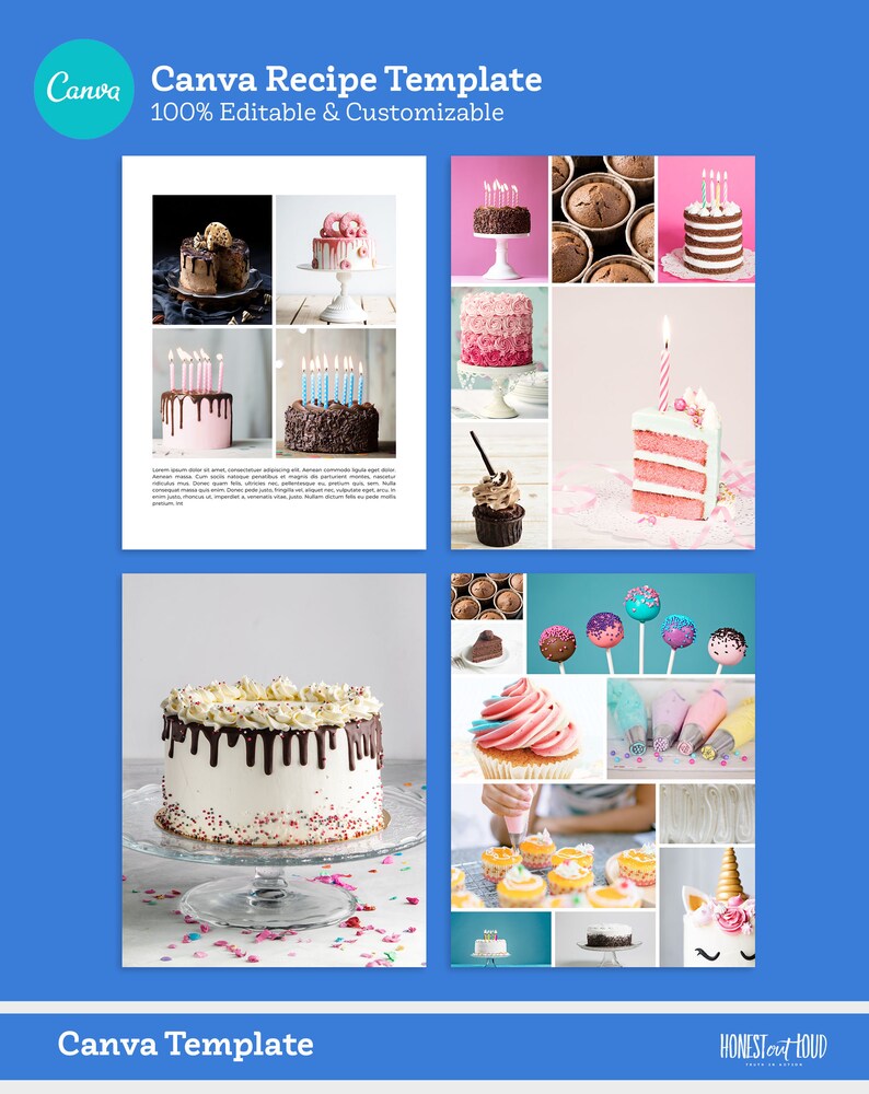 Cookbook and Recipe Template for Canva Instant Printable Download ...