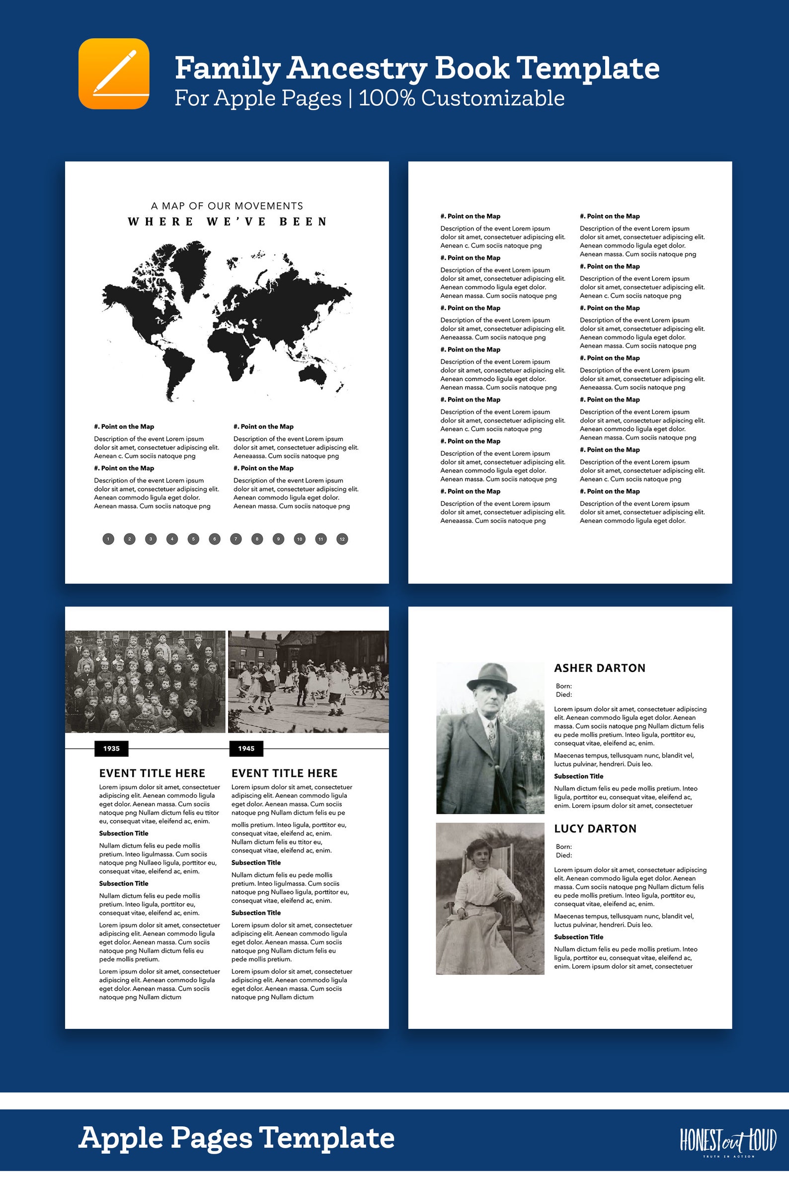 Ancestry Book Template | Family Tree Family History Genealogy Book ...