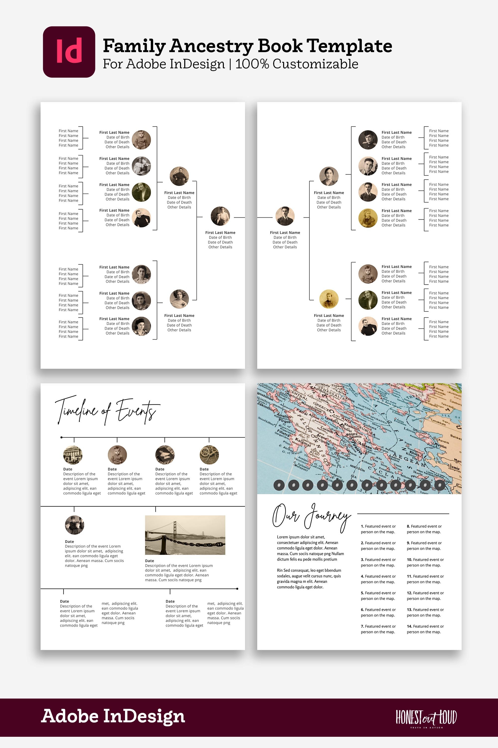 Ancestry Book Template | Family Tree Family History Genealogy Book ...