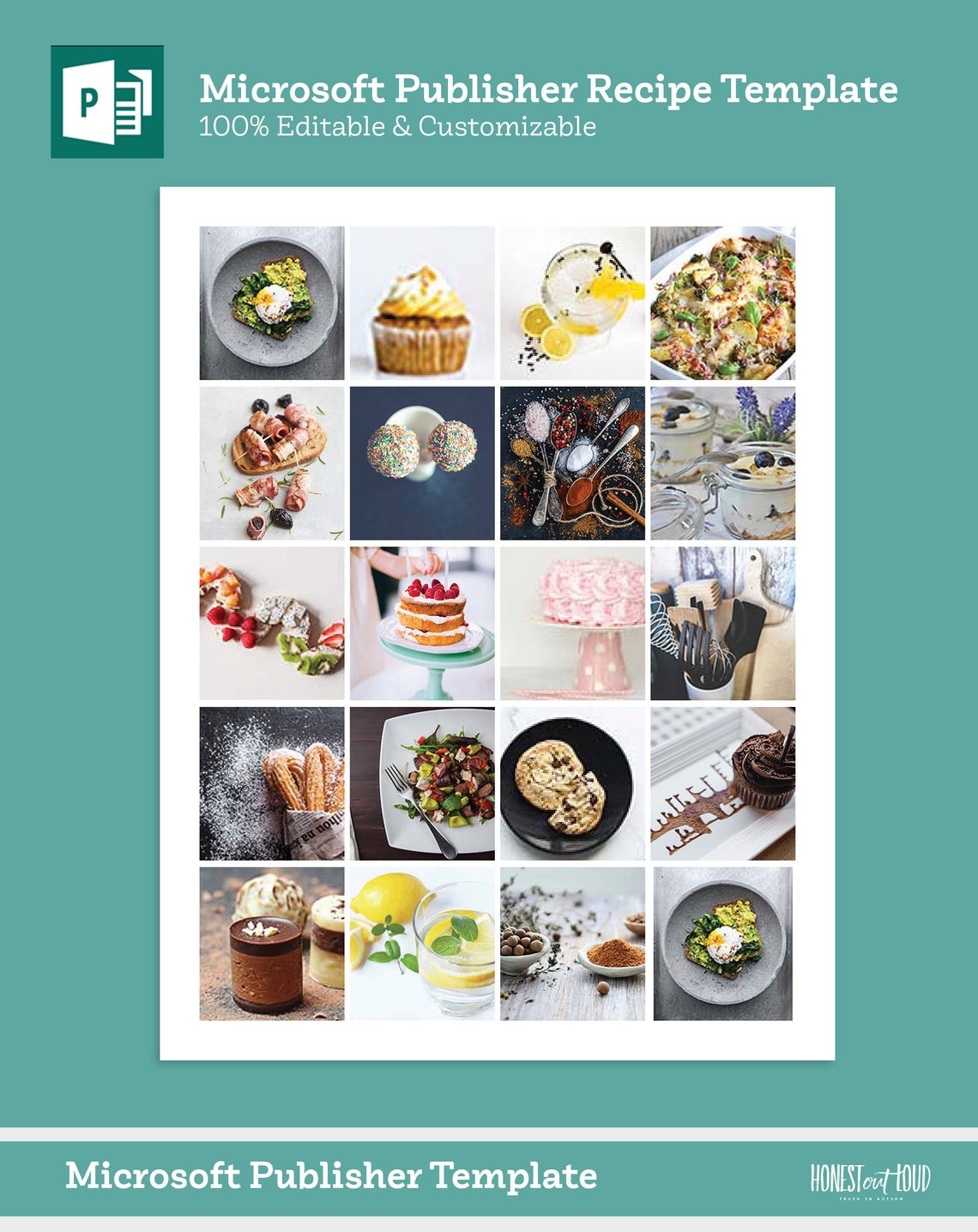 Cookbook / Recipe Template for Microsoft Publisher Instant Printable ...