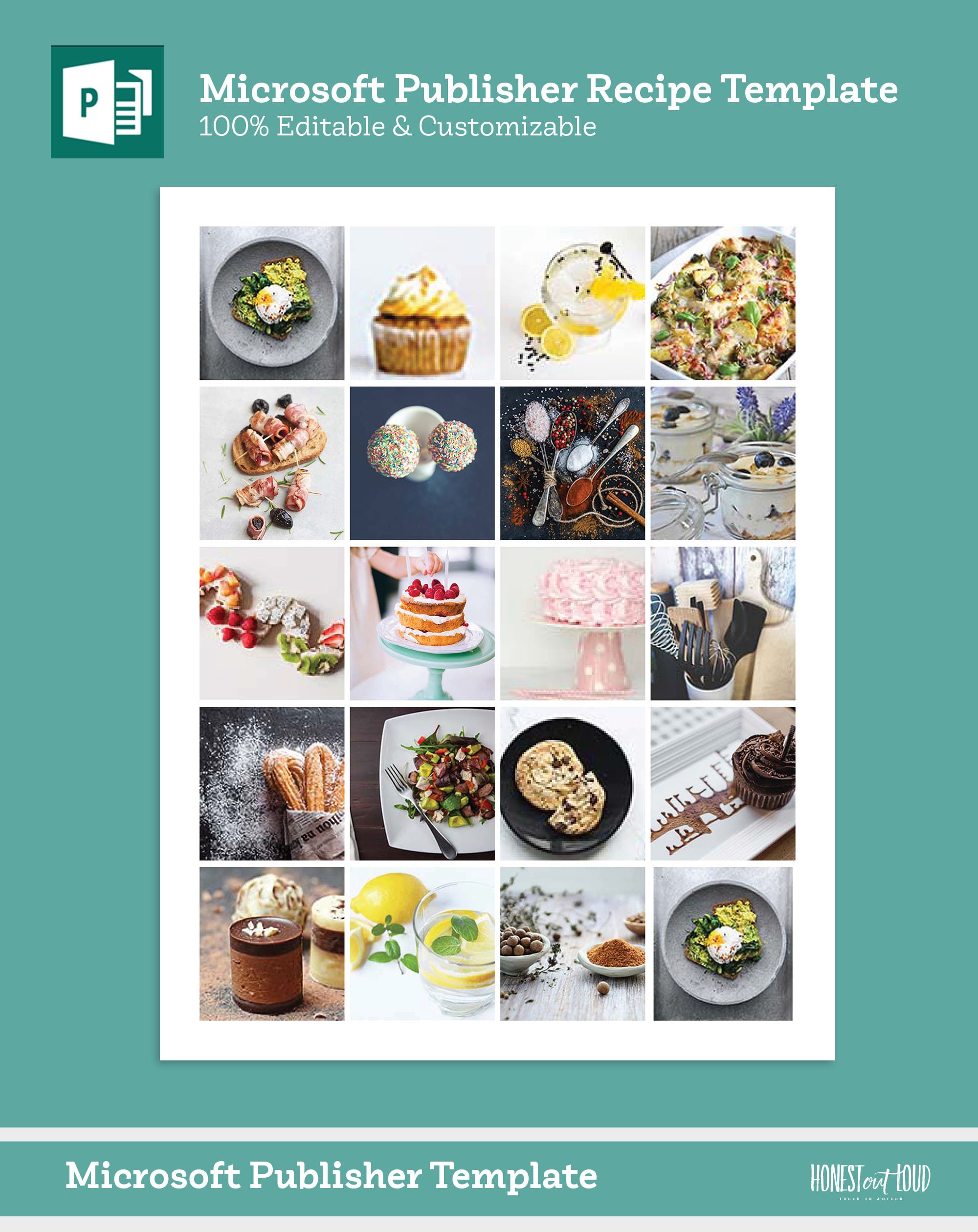 Cookbook / Recipe Template for Microsoft Publisher | Instant Printable ...