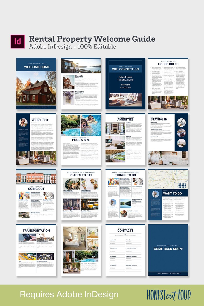 Welcome Guide Template | Home Rental Manual Airbnb VRBO Hosts | Custom ...