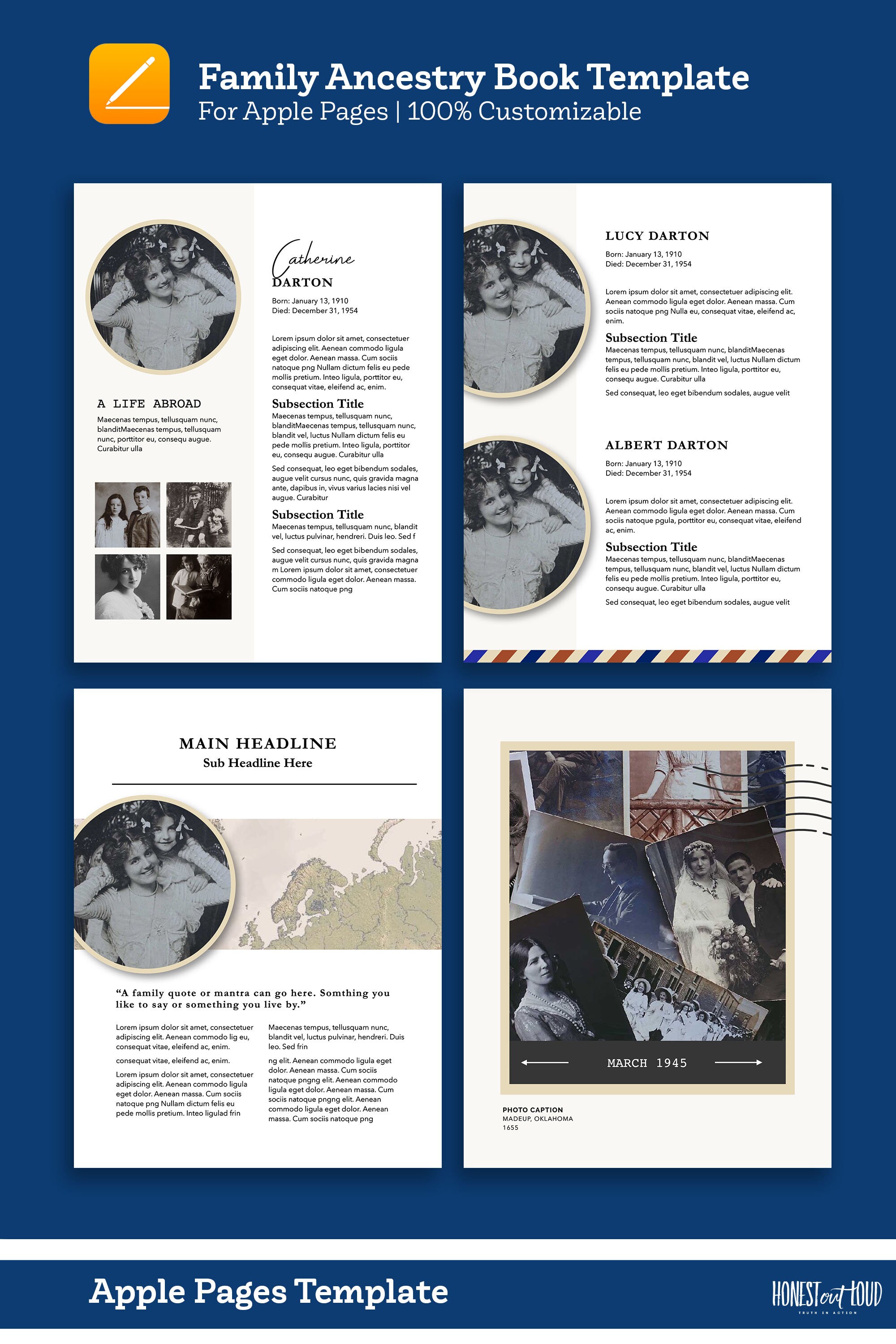 Ancestry Book Template | Family Tree Family History Genealogy Book ...