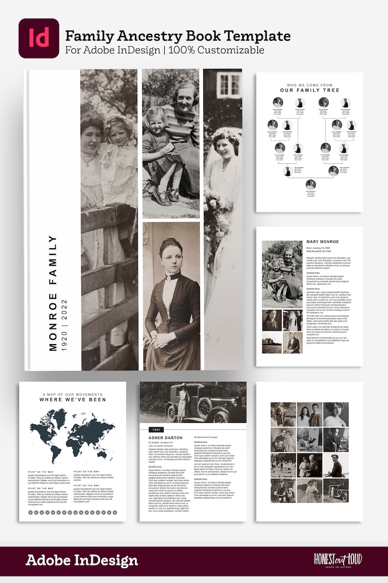 Ancestry Book Template | Family Tree Family History Genealogy Book ...