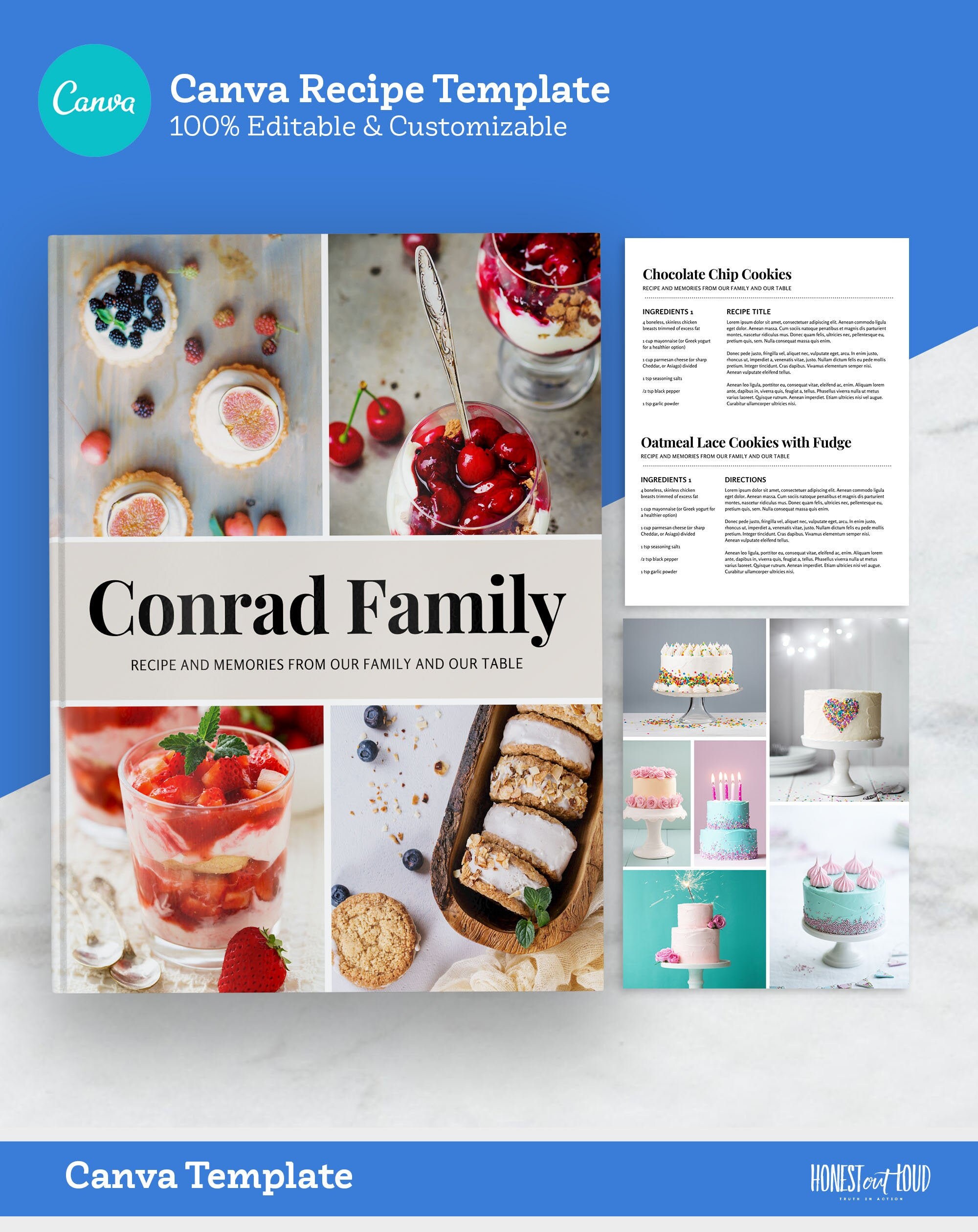 Canva Cookbook Recipe Template - Etsy