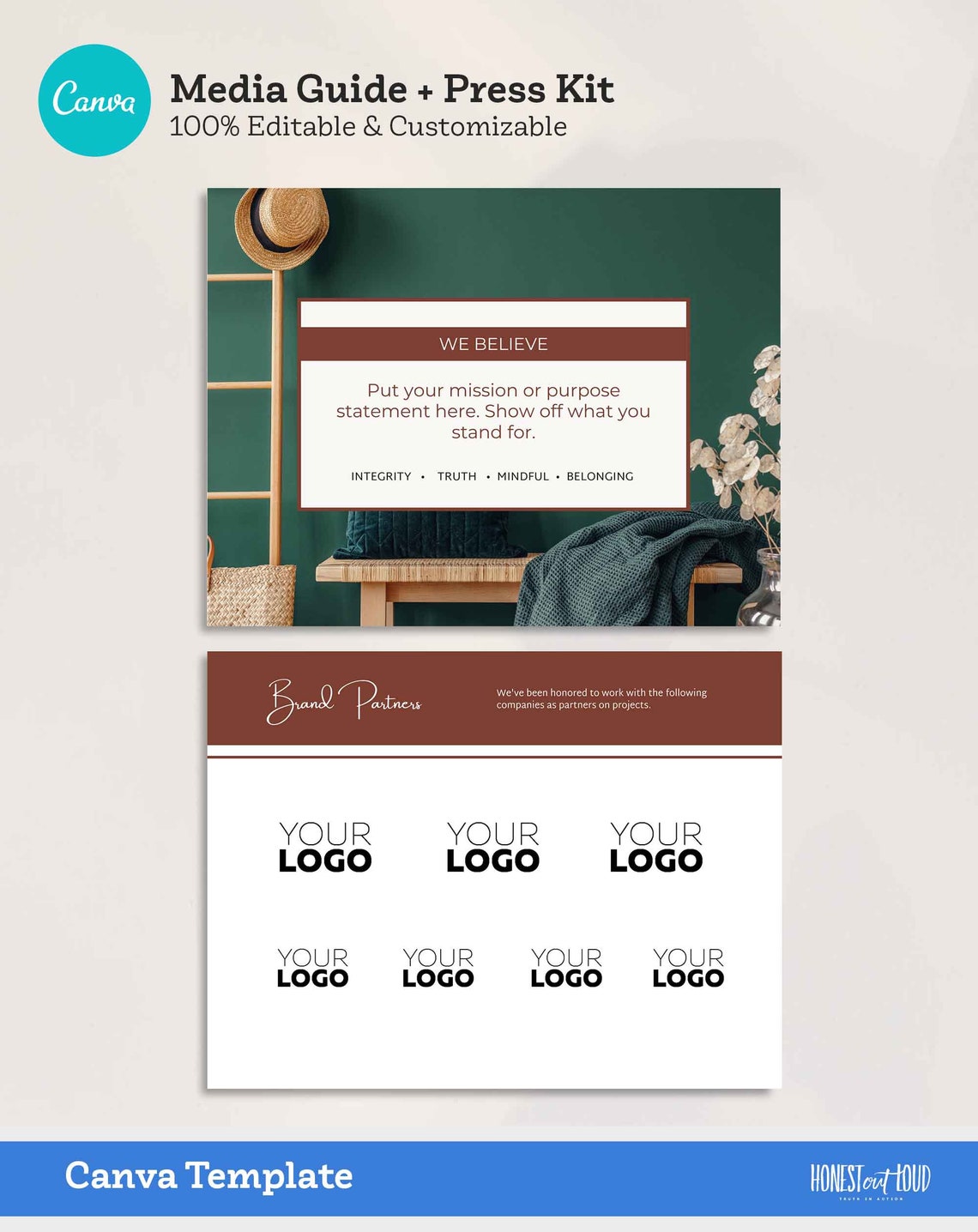 Media Press Kit Template for Influencers Businesses and - Etsy