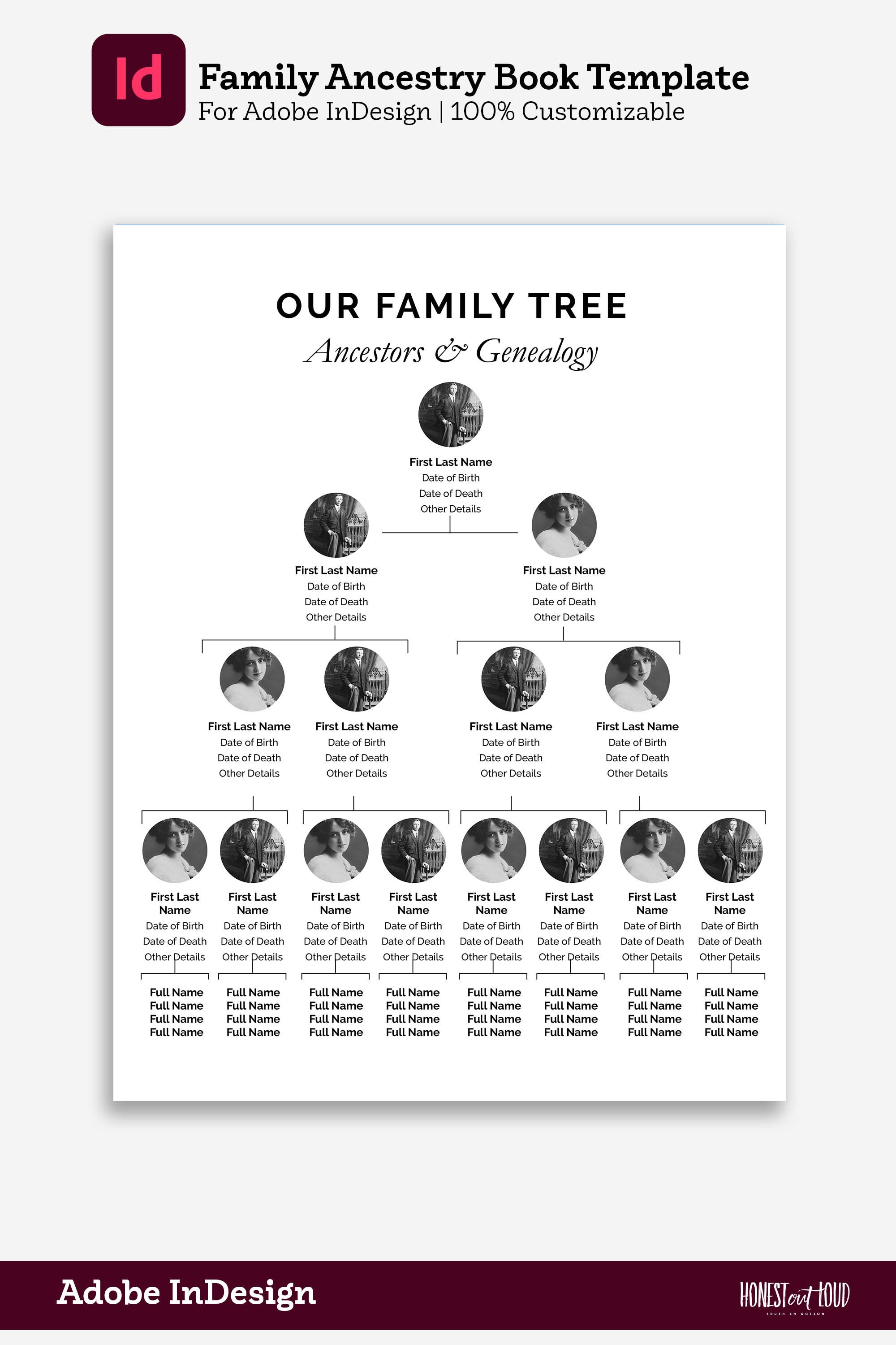Ancestry Book Template | Family Tree Family History Genealogy Book ...