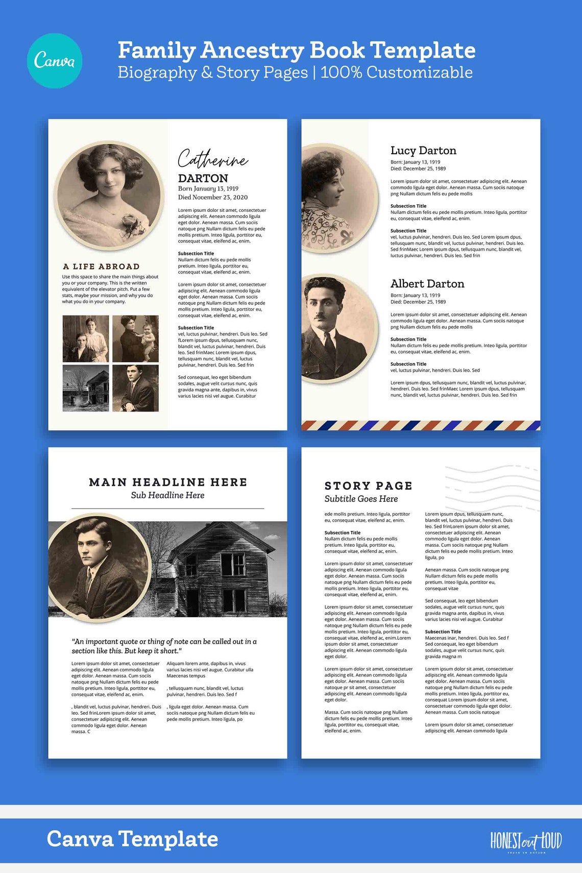 Ancestry Book Template Family Tree Family History and | Etsy