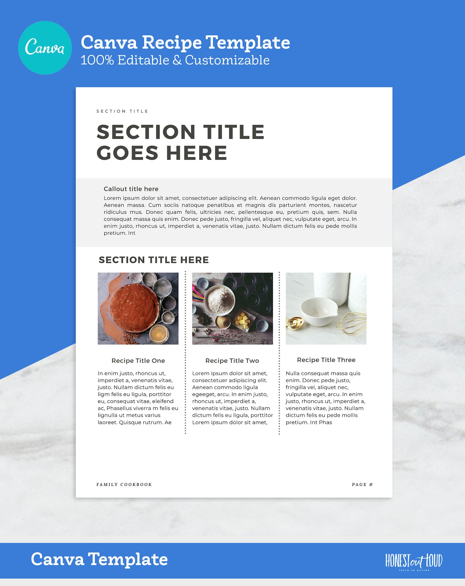 Cookbook and Recipe Template for Canva Instant Printable Download ...