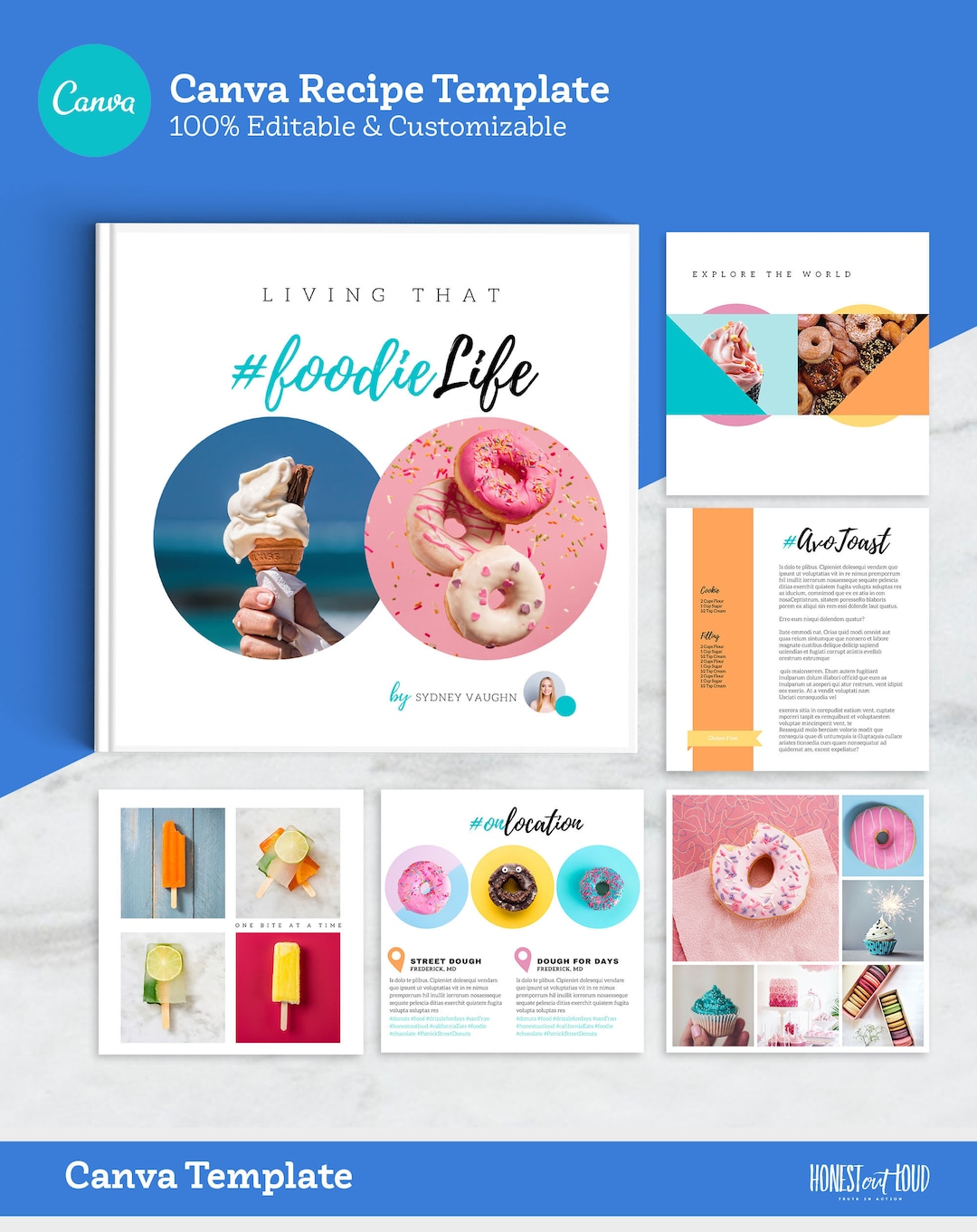 Canva Recipe and Printable Cookbook Template | Digital Download ...