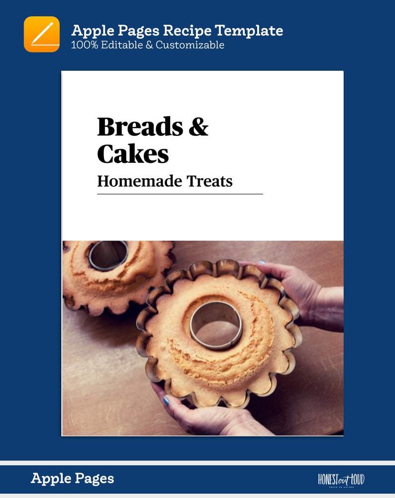 Cookbook & Recipe Template for Apple Pages - Mini Book | Letter 8.5"x11 ...