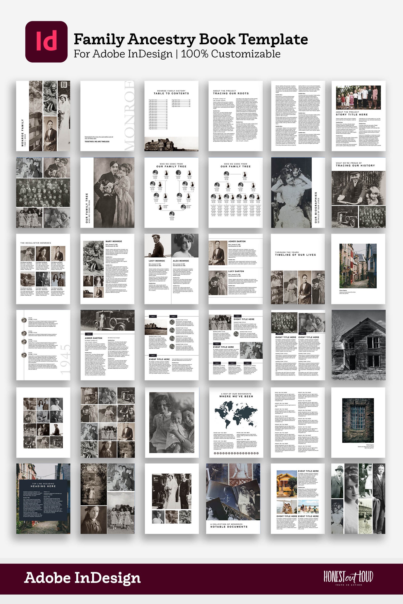 Ancestry Book Template | Family Tree Family History Genealogy Book ...
