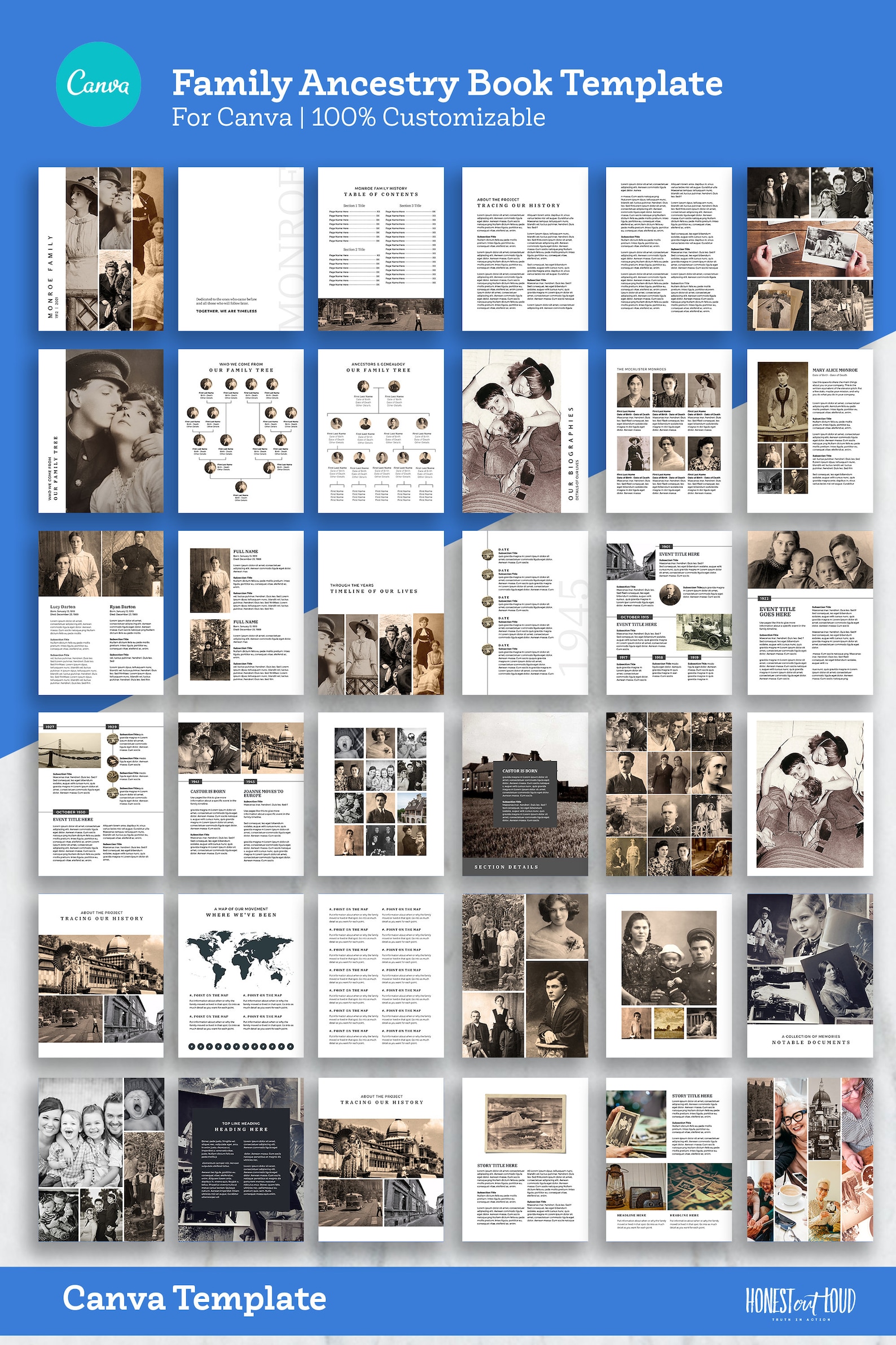 Ancestry Book Template | Family Tree Family History and Genealogy ...