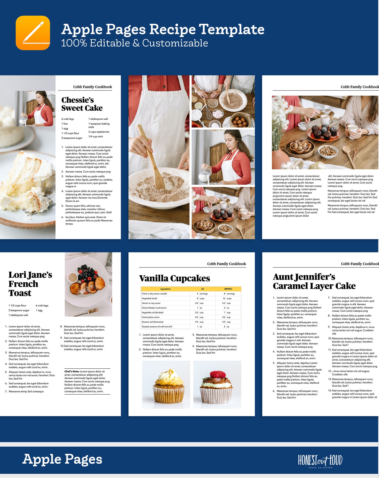 Minimalist Cookbook & Recipe Template for Apple Pages - Etsy