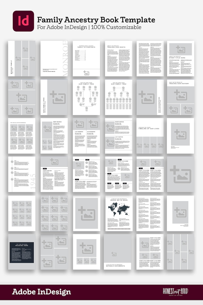 Ancestry Book Template | Family Tree Family History Genealogy Book ...