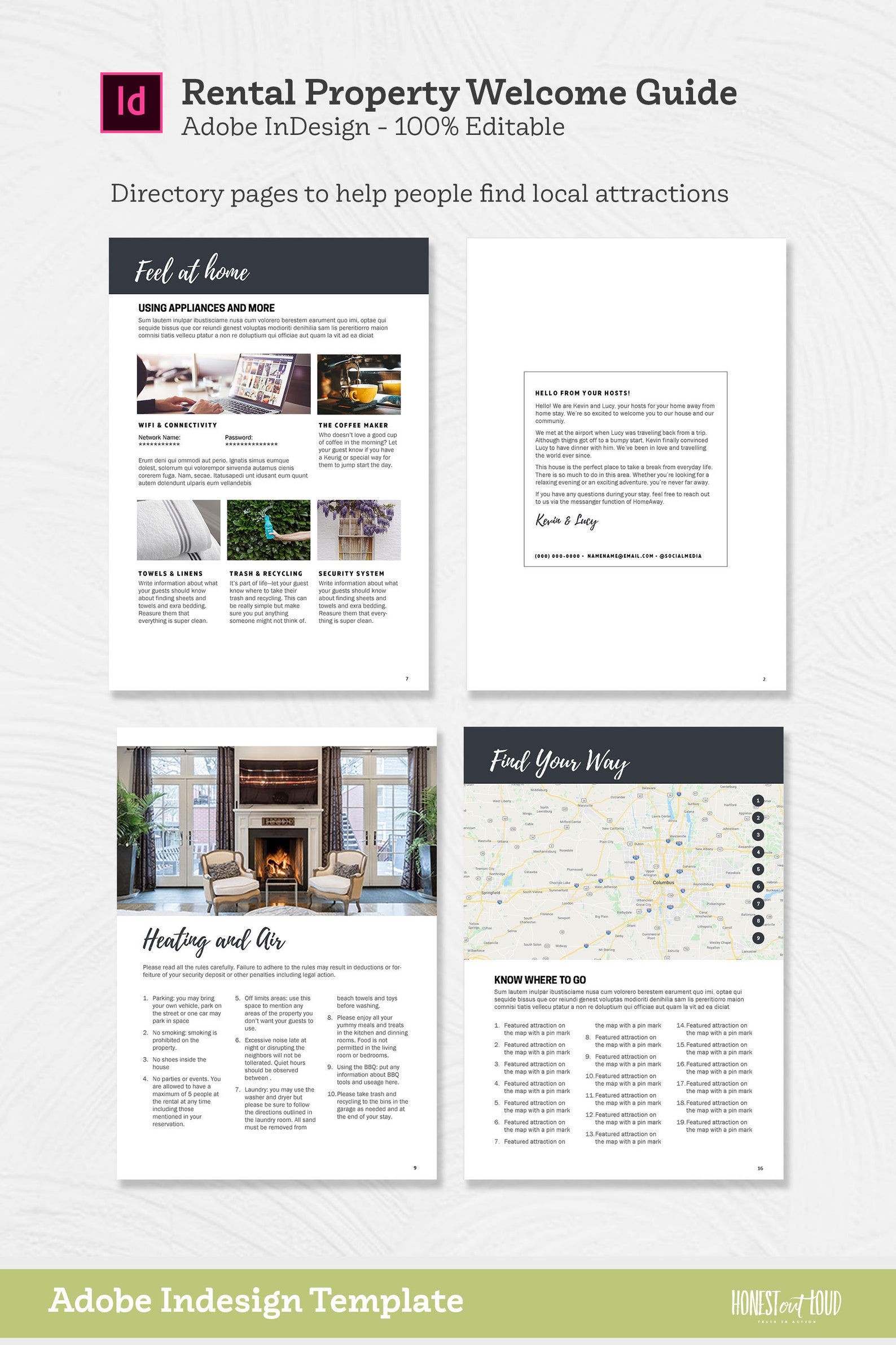 Rental Welcome Guide Template | House Manual Airbnb VRBO Hosts | Home ...