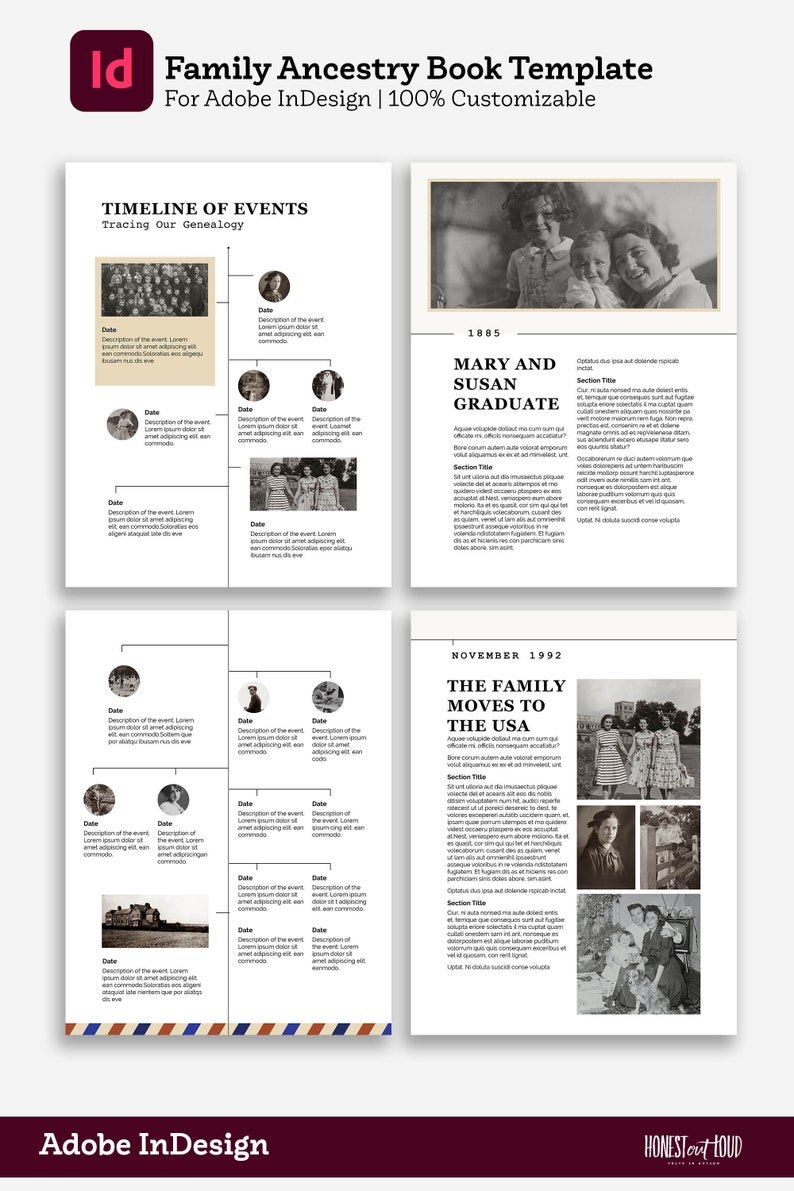 Ancestry Book Template | Family Tree Family History Genealogy Book ...