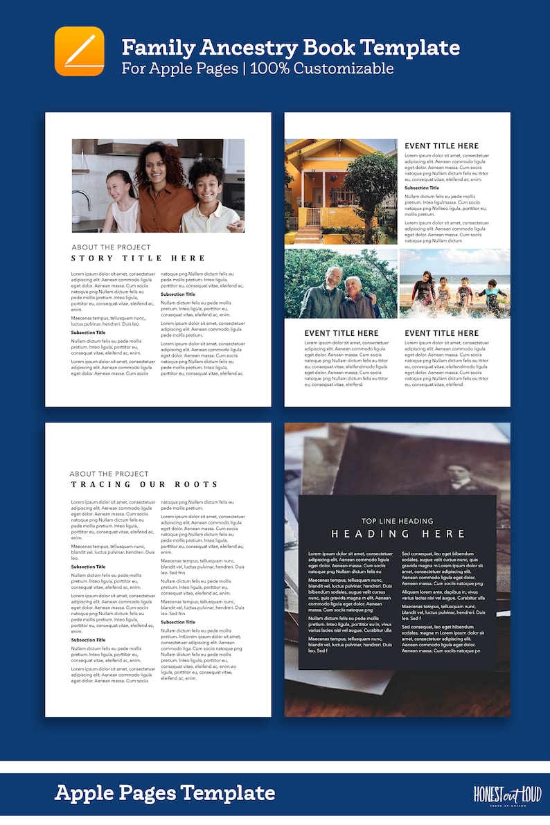Ancestry Book Template | Family Tree Family History Genealogy Book ...