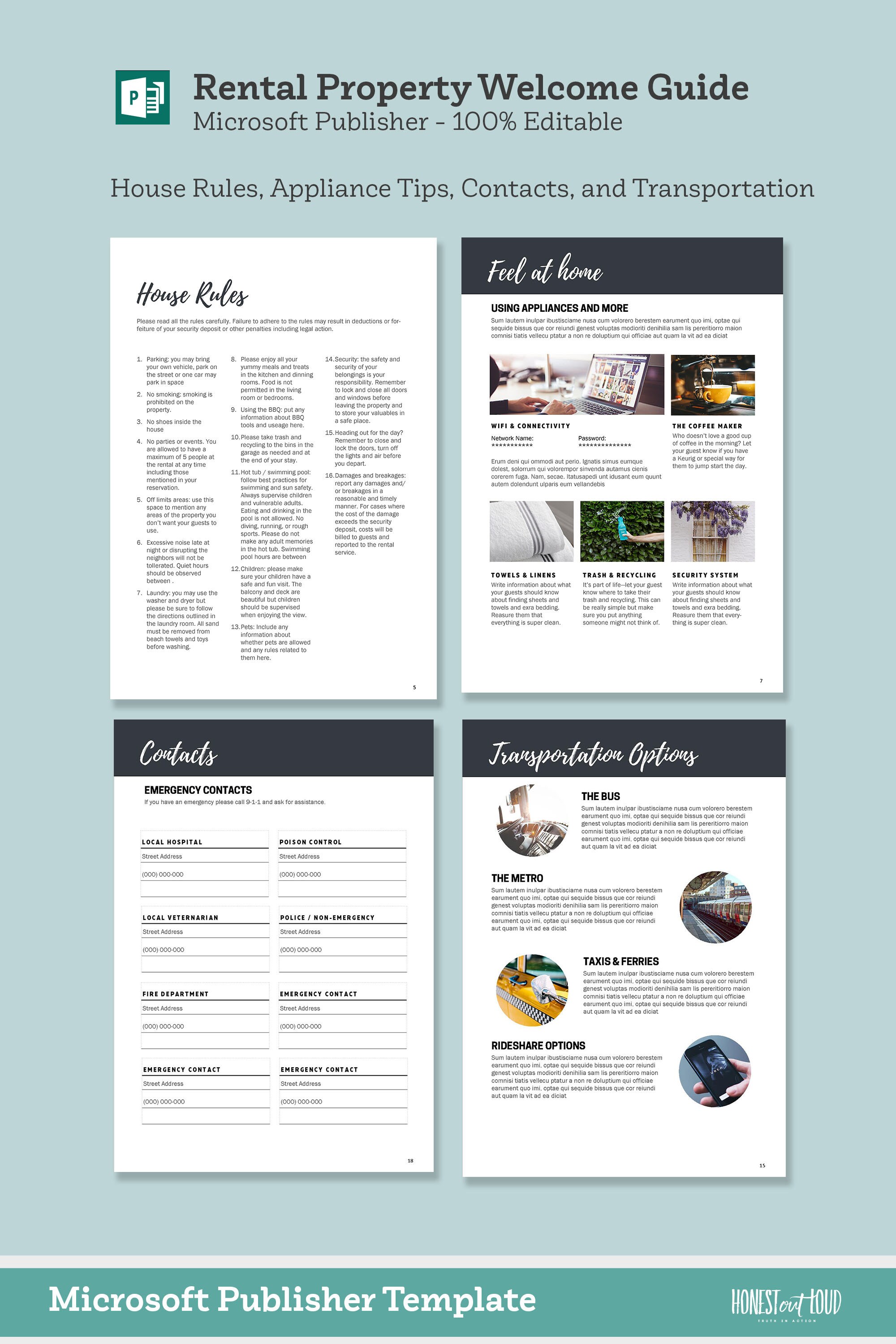 Rental Welcome Guide Template for Airbnb VRBO Hosts | Home Rental ...