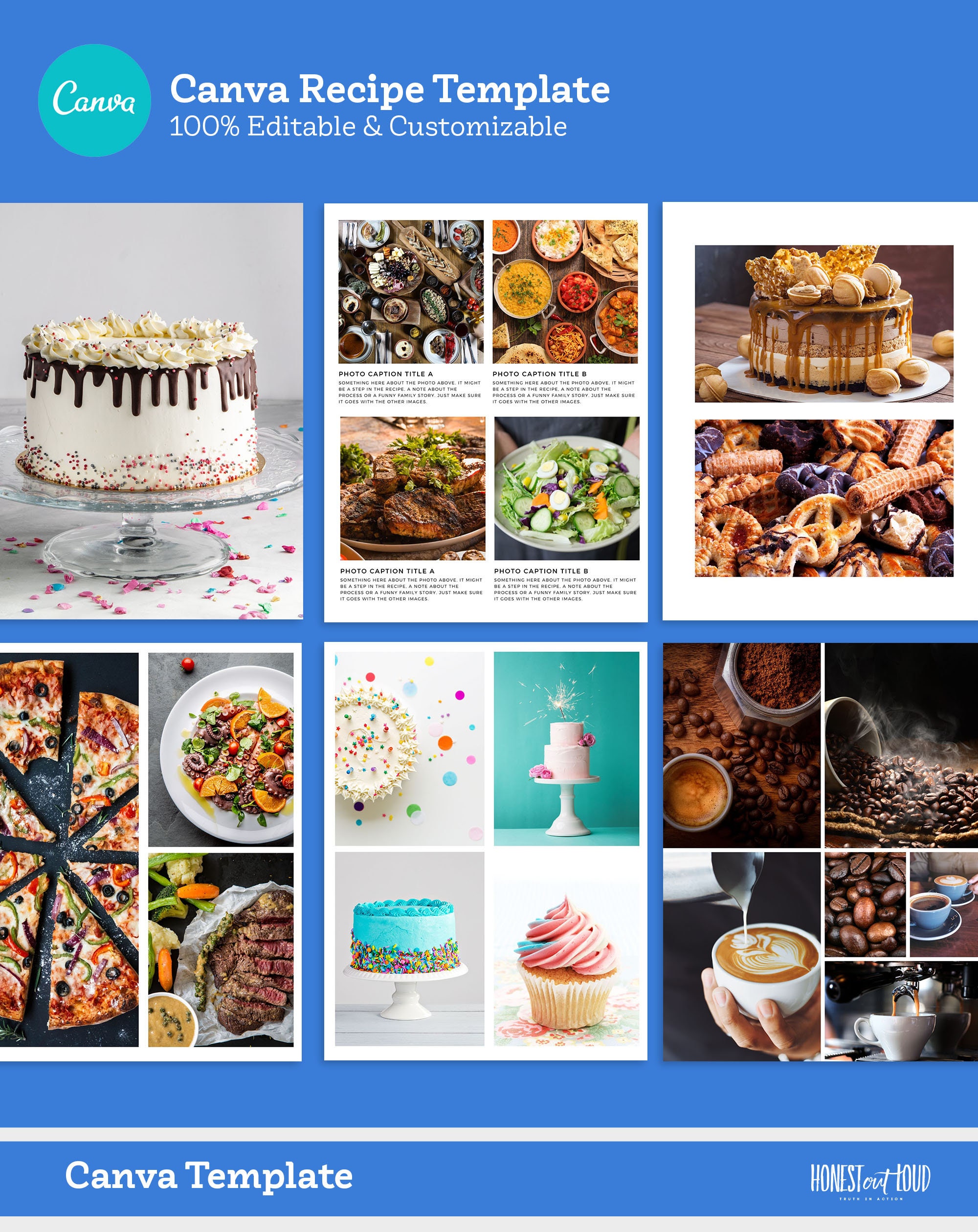 Cookbook and Recipe Template for Canva | Instant Printable Download ...