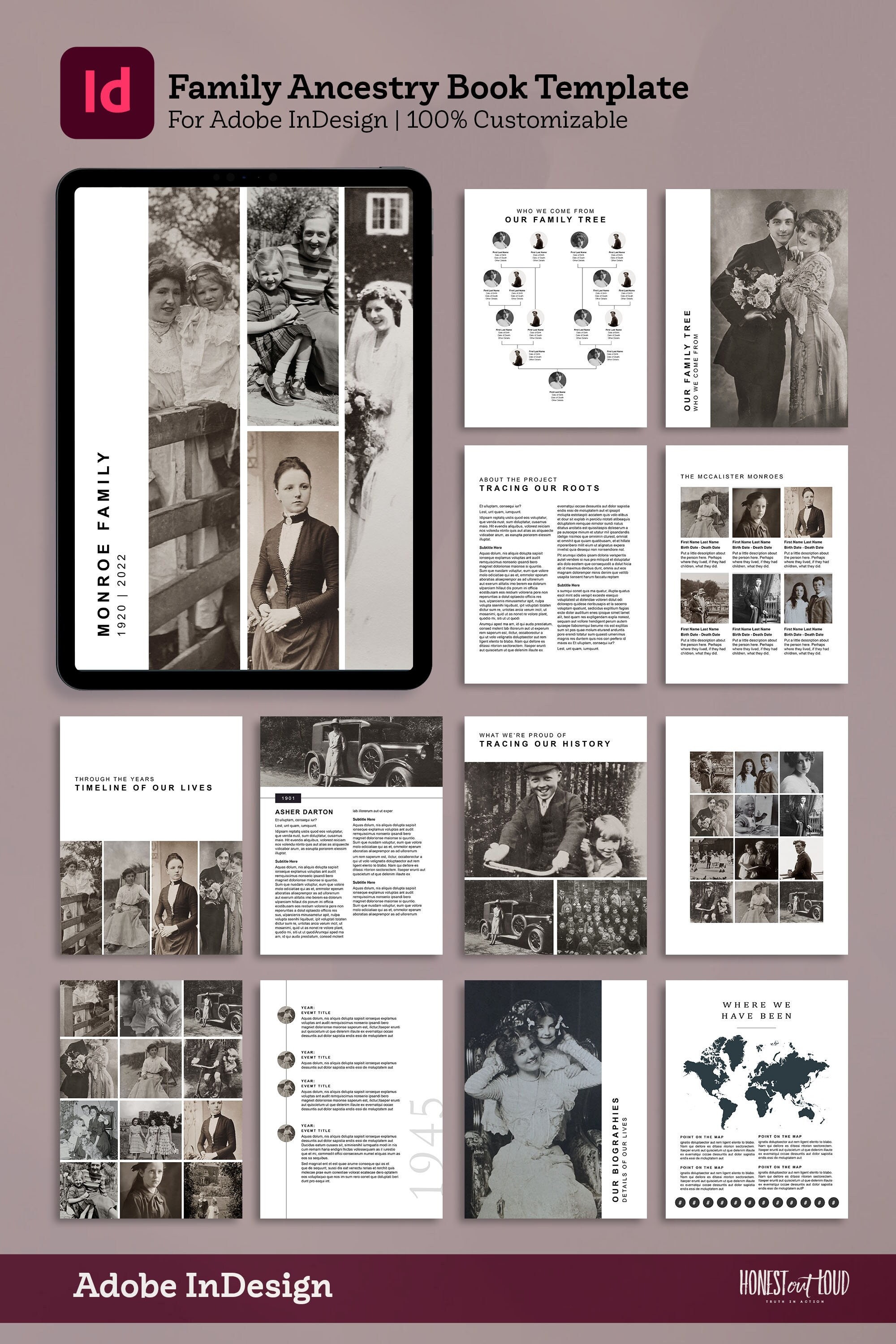 Ancestry Book Template | Family Tree Family History Genealogy Book ...