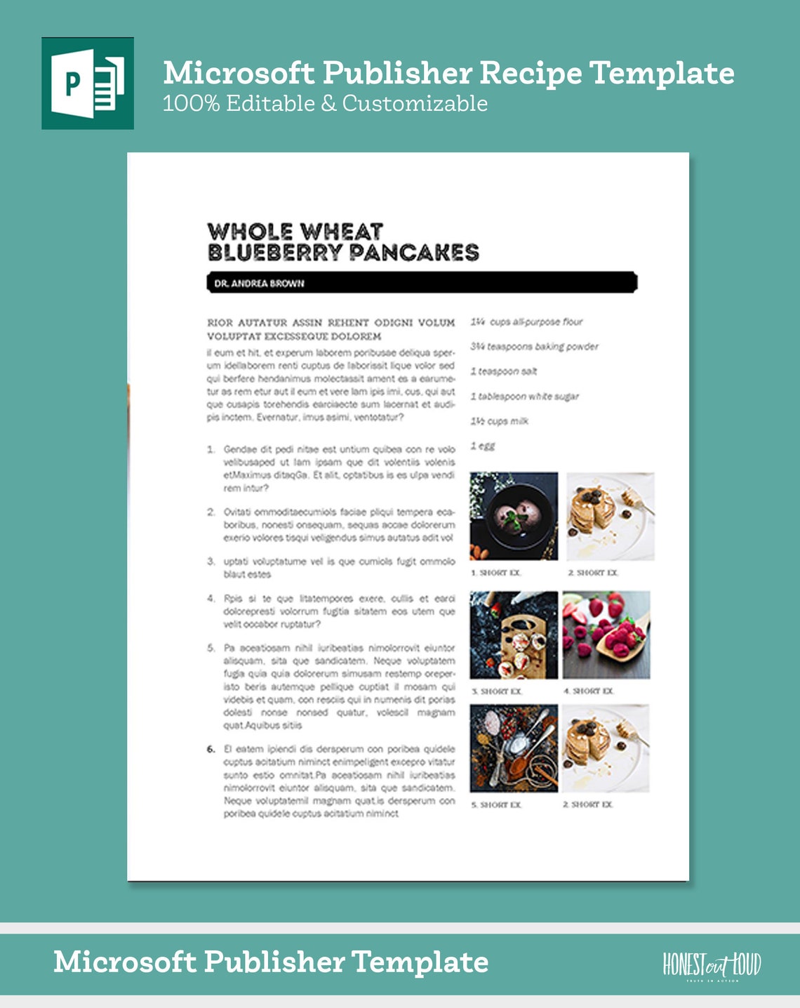 Recipe Template & Cookbook Template for Microsoft Publisher | Family ...